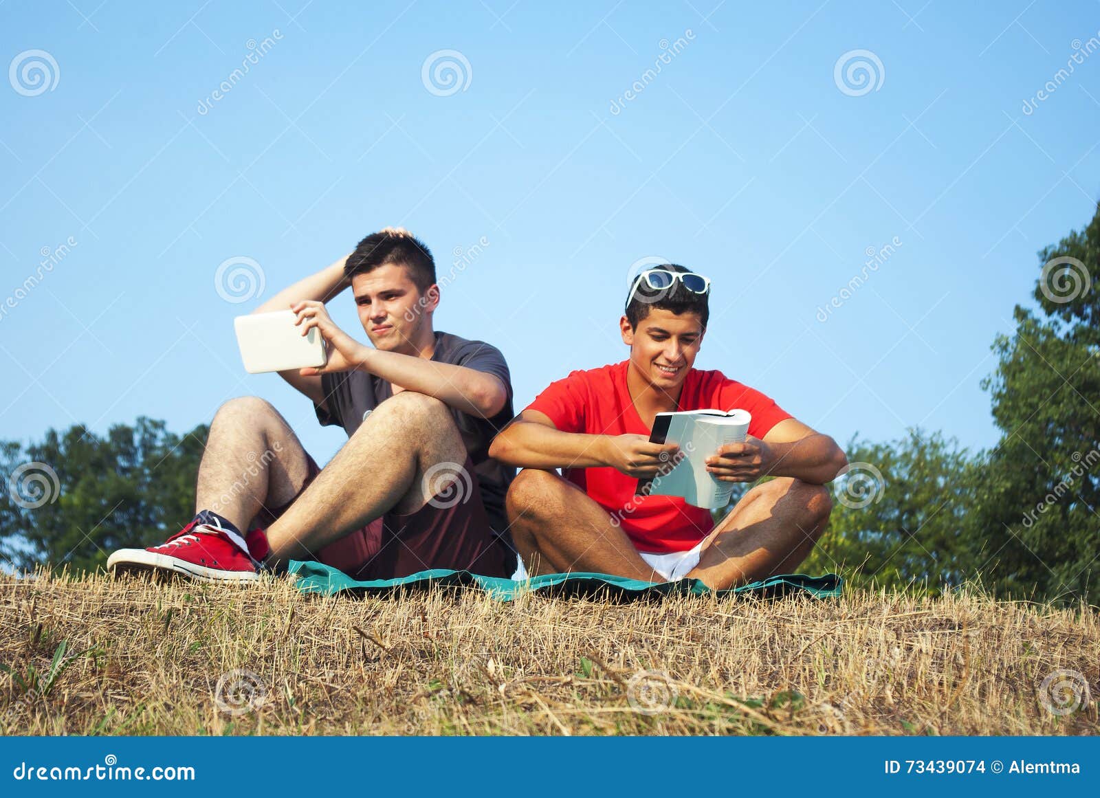 Group of Students Learning Outdoor Stock Photo - Image of relaxing ...