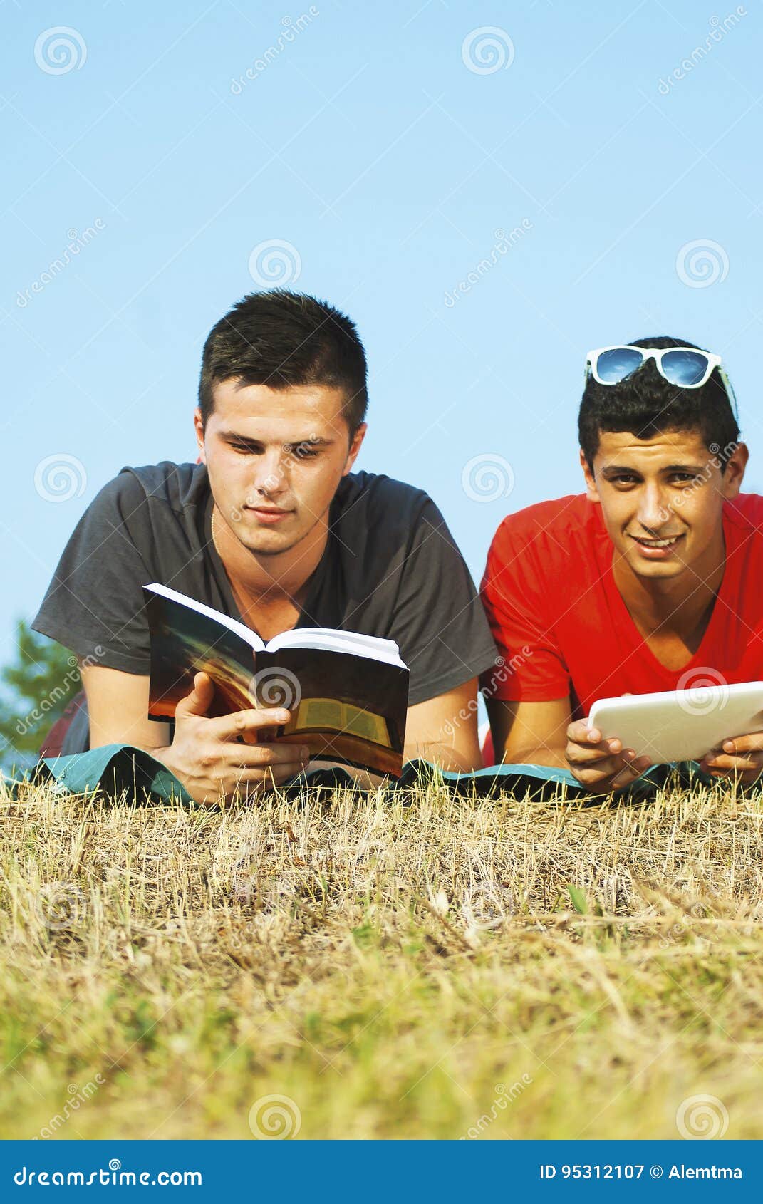 Group of Students Learning Outdoor Stock Image - Image of female, girl ...