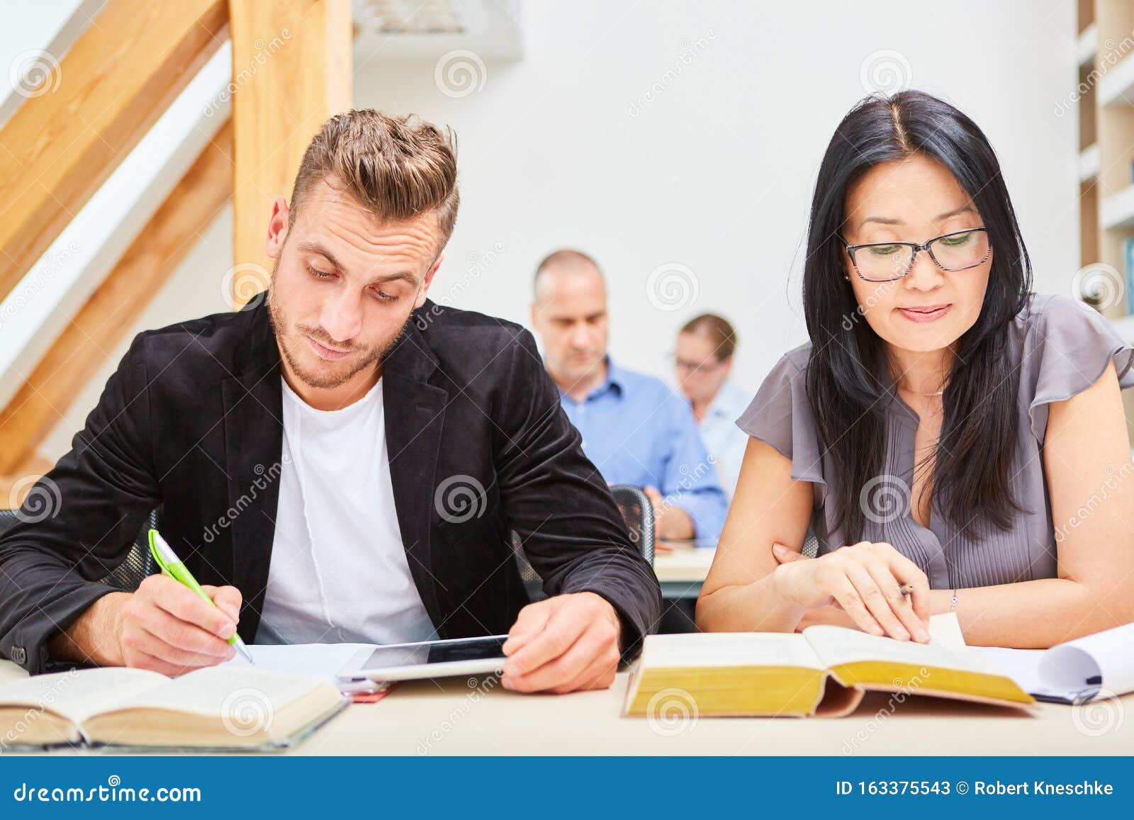 Group of Students in Learning in a Seminar Stock Image - Image of ...