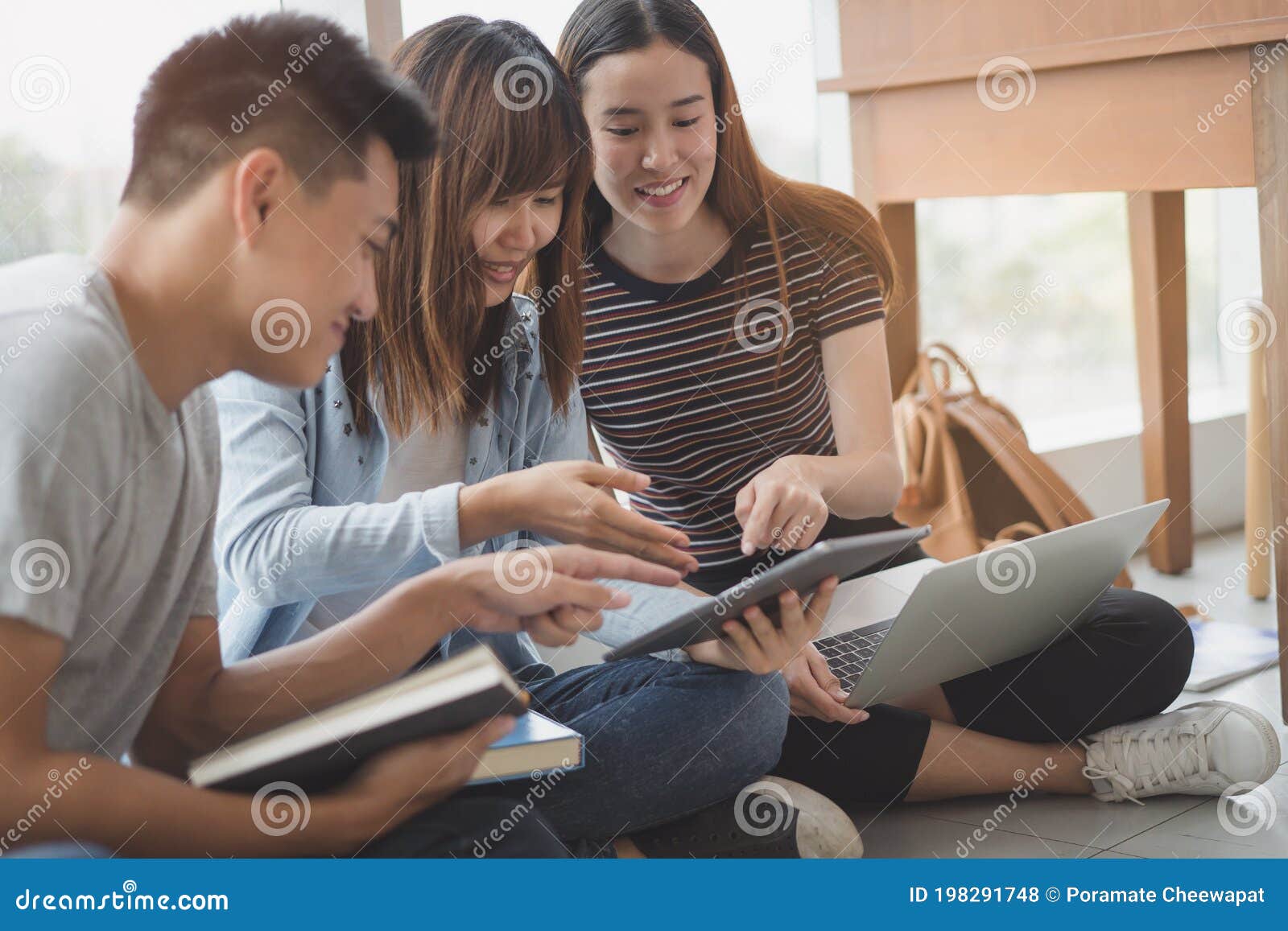 Group of Students Learning Together in the Campus Stock Photo - Image ...