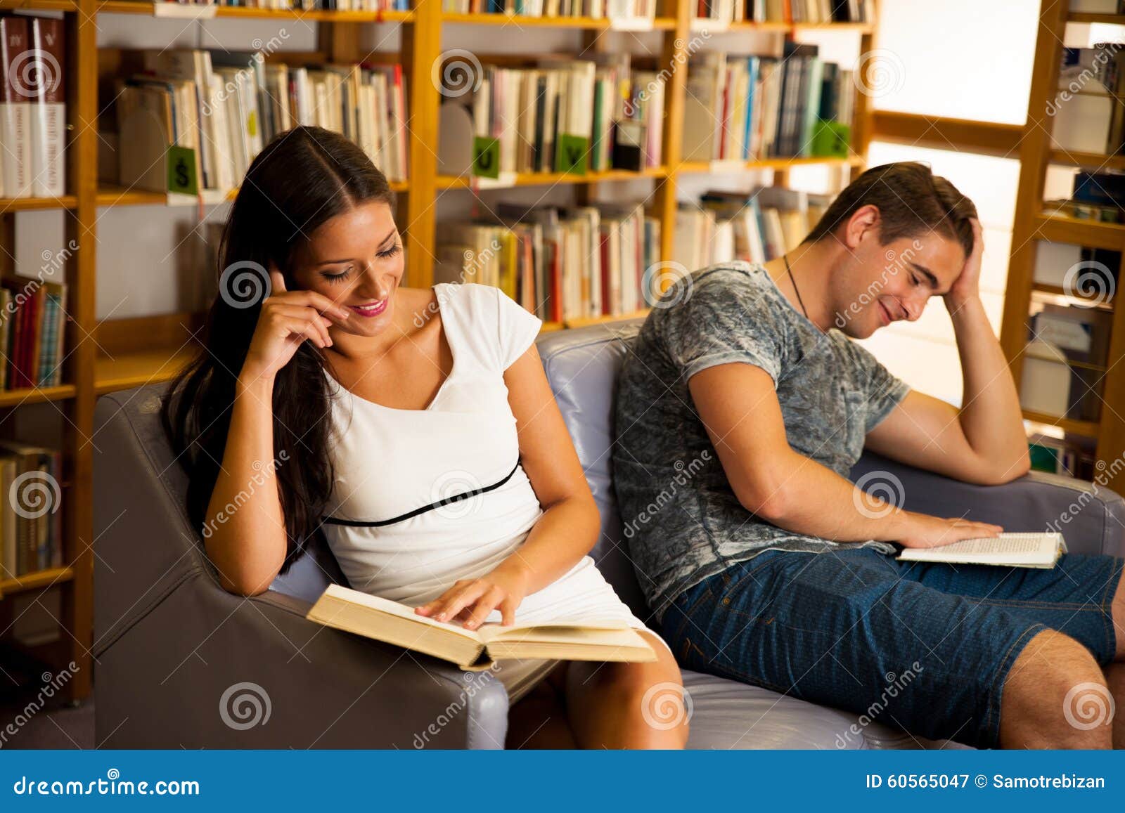 Group of Students in Library Reading Books - Study Group Stock Image ...
