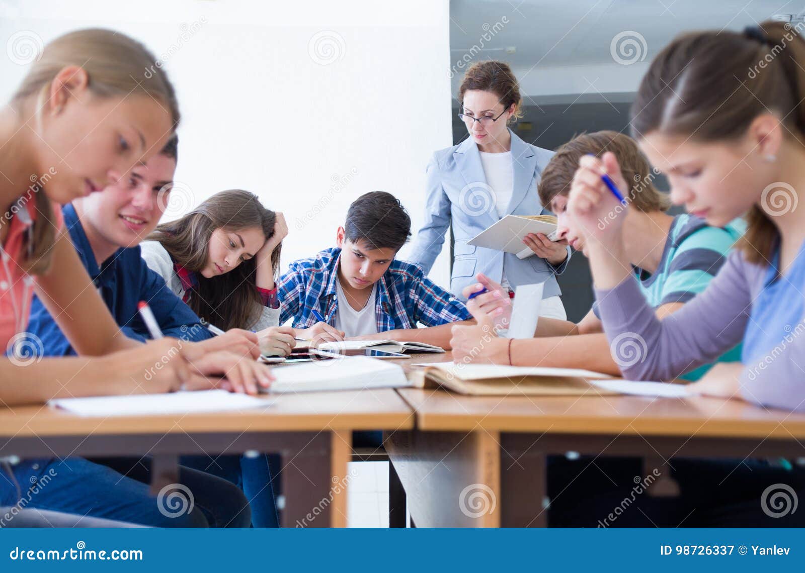 Lesson in school stock image. Image of horizontal, people - 98726337