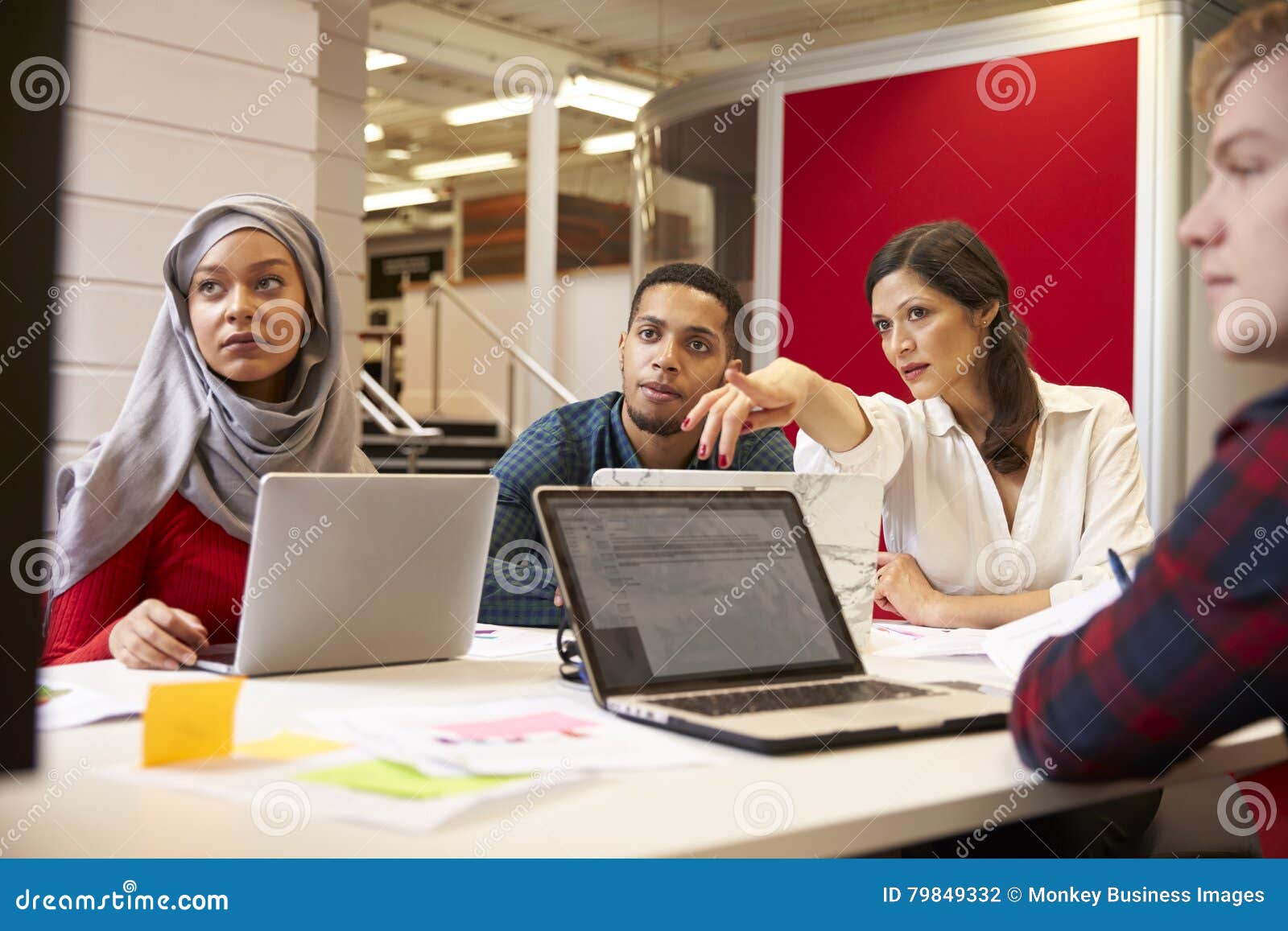 Group of Students Meeting for Tutorial with Teacher Stock Photo - Image ...
