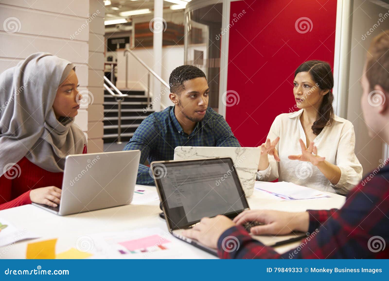 Group of Students Meeting for Tutorial with Teacher Stock Image - Image ...