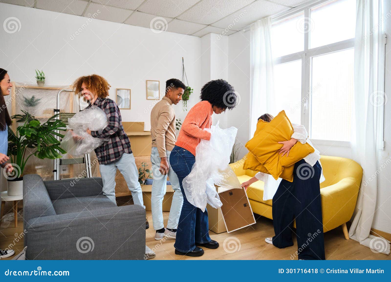 Group of Students Moving in a Student Residence at the University ...