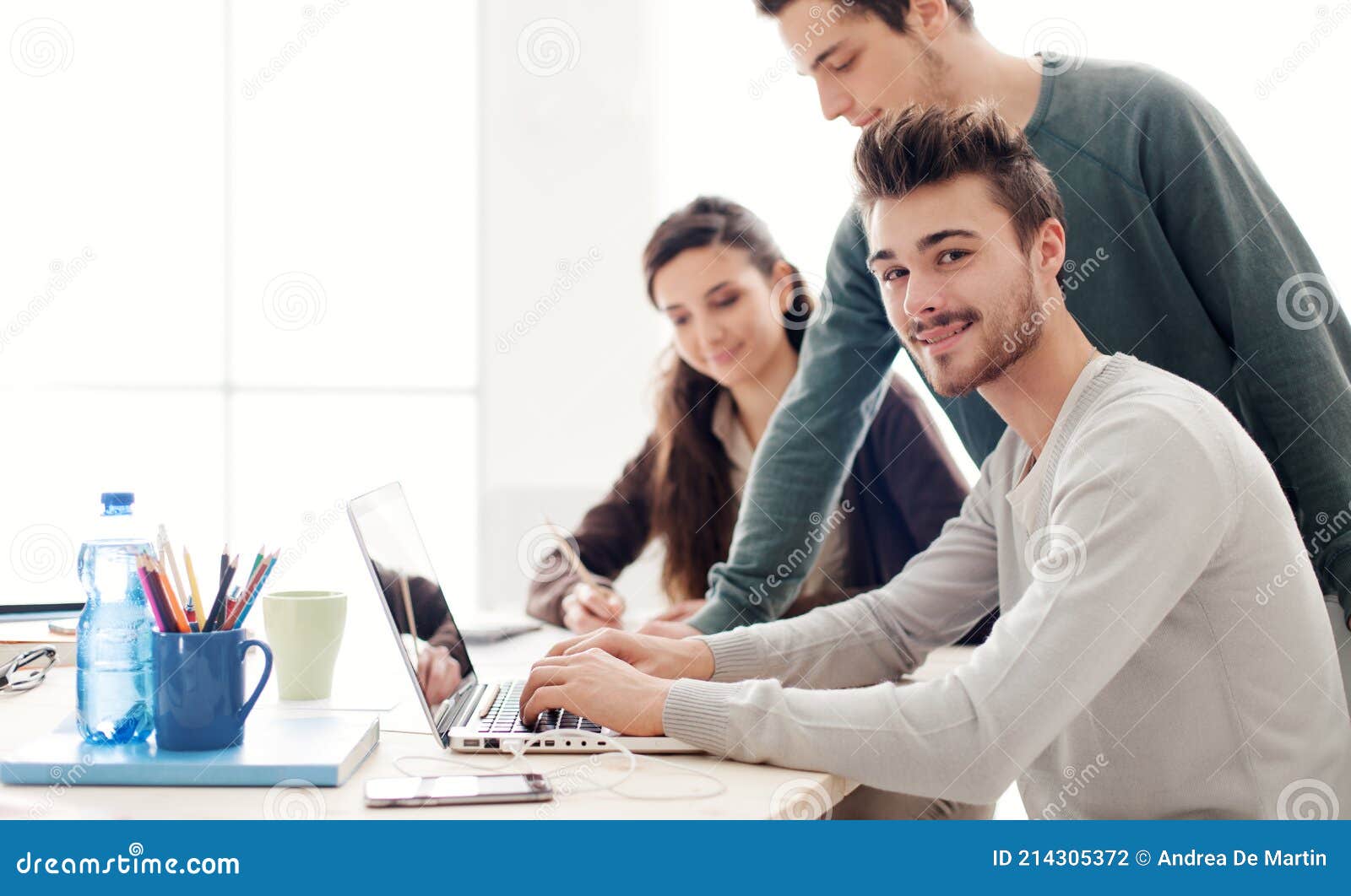 Group of Students Networking Stock Photo - Image of education, internet ...