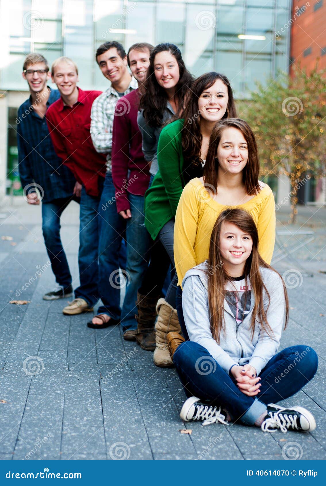 Group of Students Outside stock photo. Image of pretty - 40614070