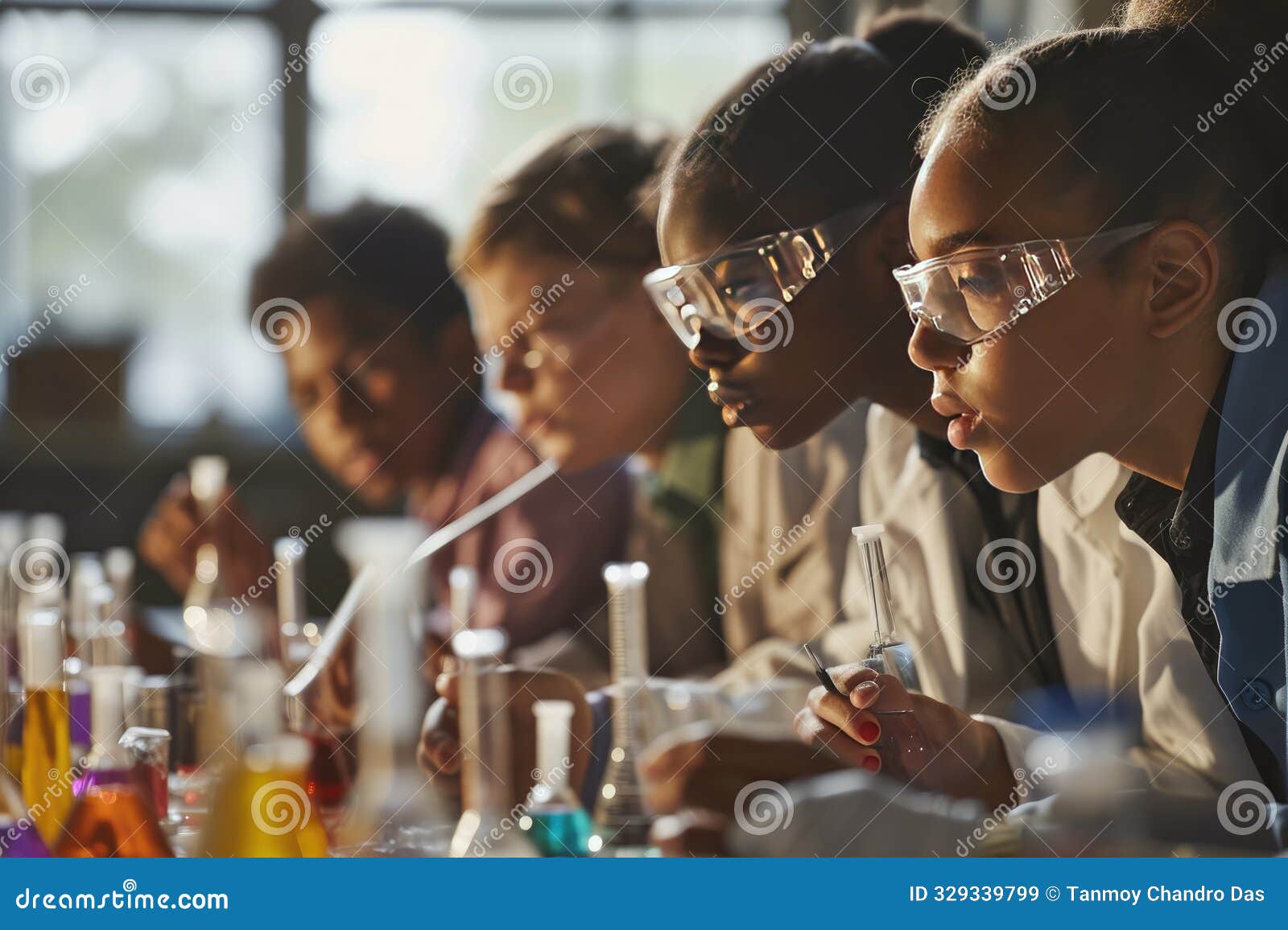 A Group of Students Participating in a Competitive Science Fair, AI ...