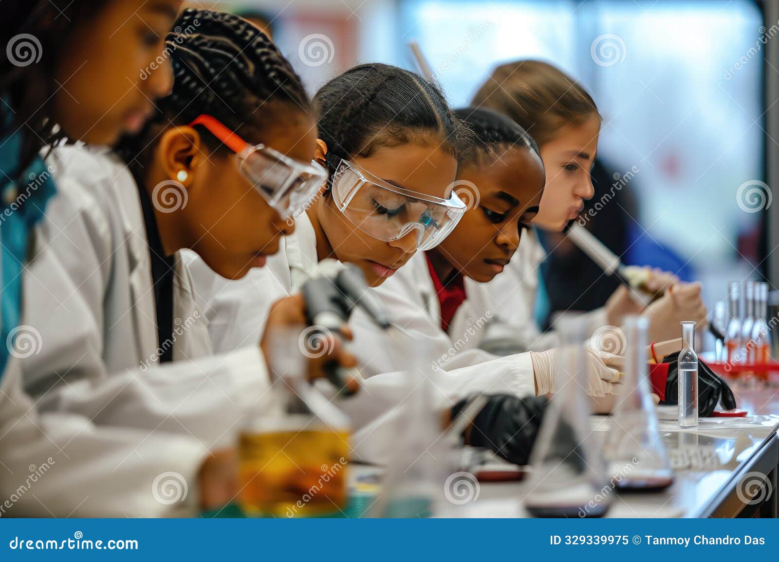 A Group of Students Participating in a Competitive Science Fair, AI ...