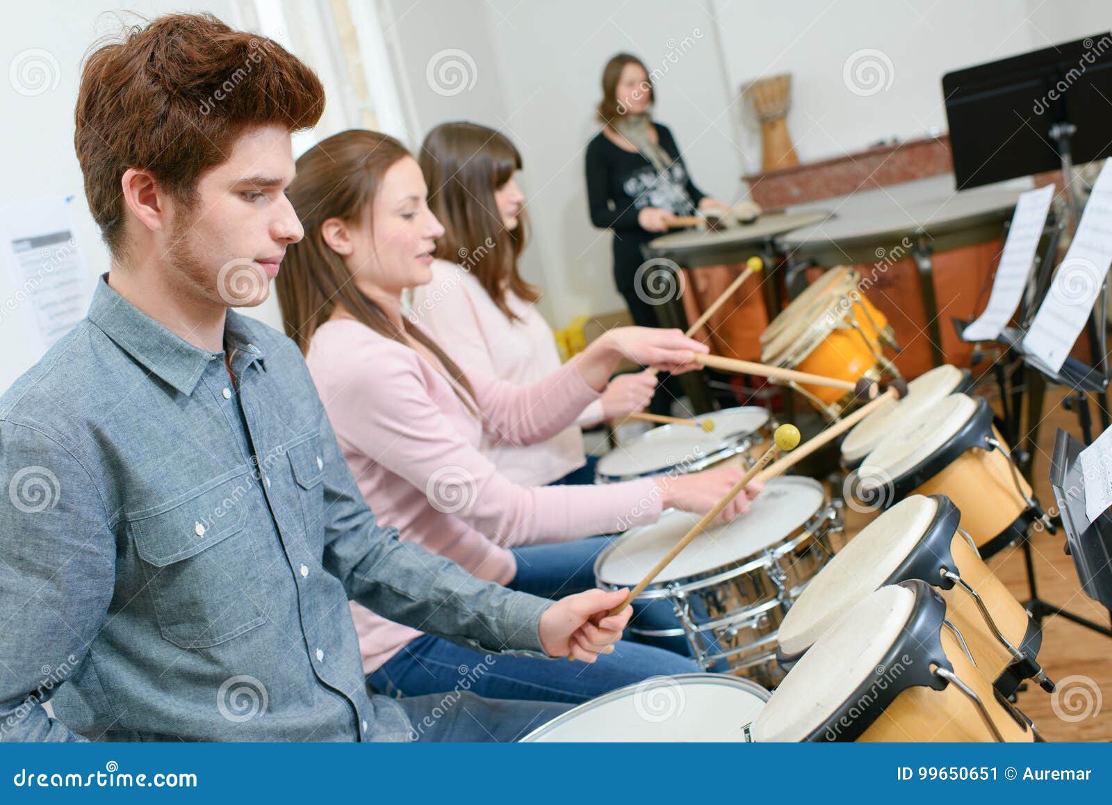 Group Students Playing in School Orchestra Together Stock Image - Image ...