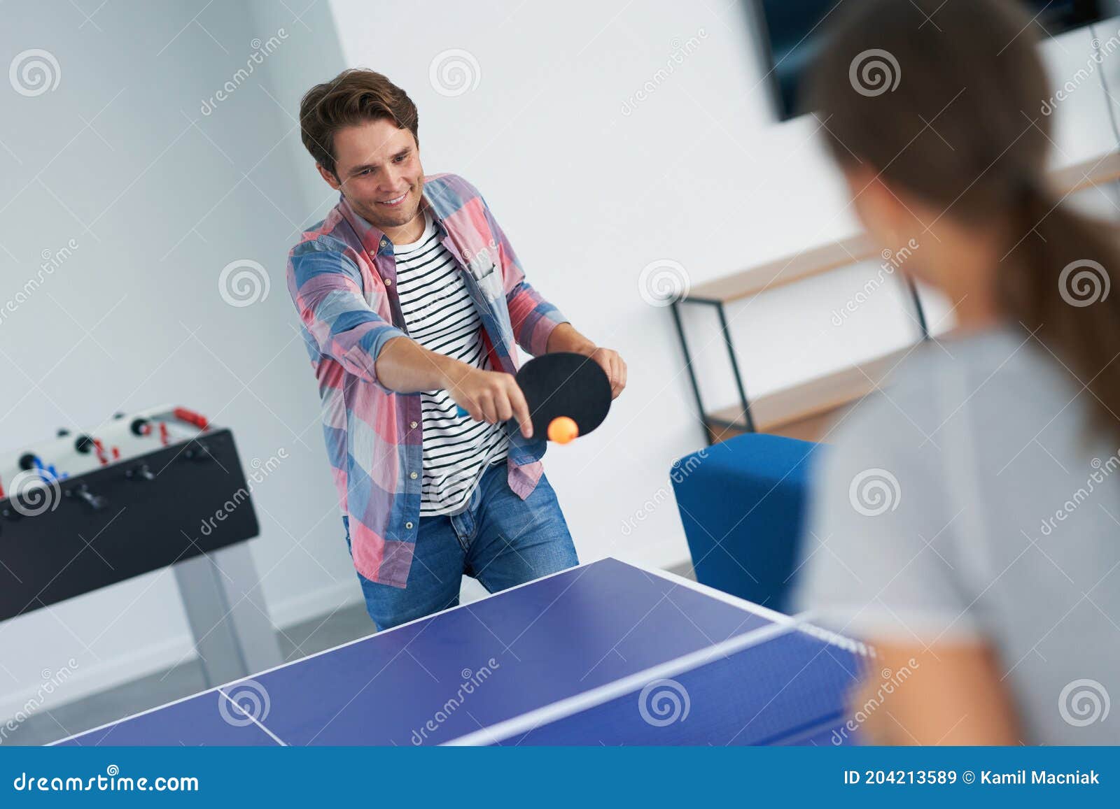 Group of Students Playing Table Tennis in the Campus Stock Image ...