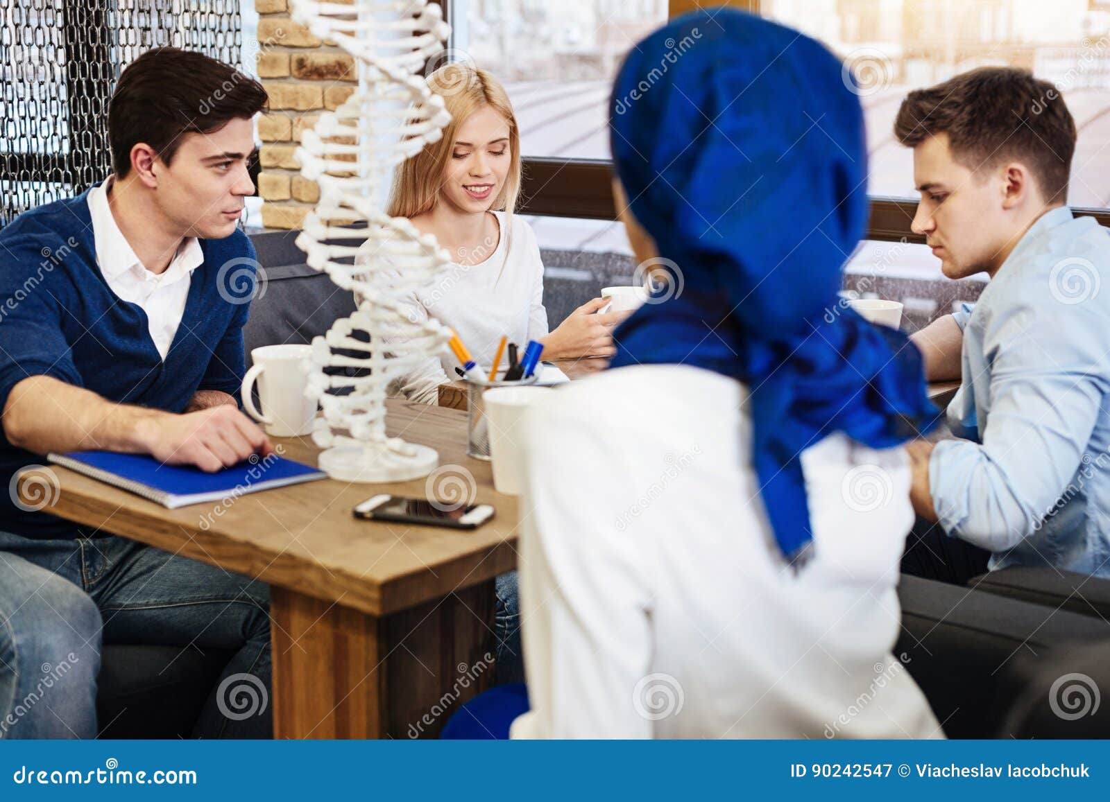 Group of Students Preparing Project Work in Genetics Stock Image ...