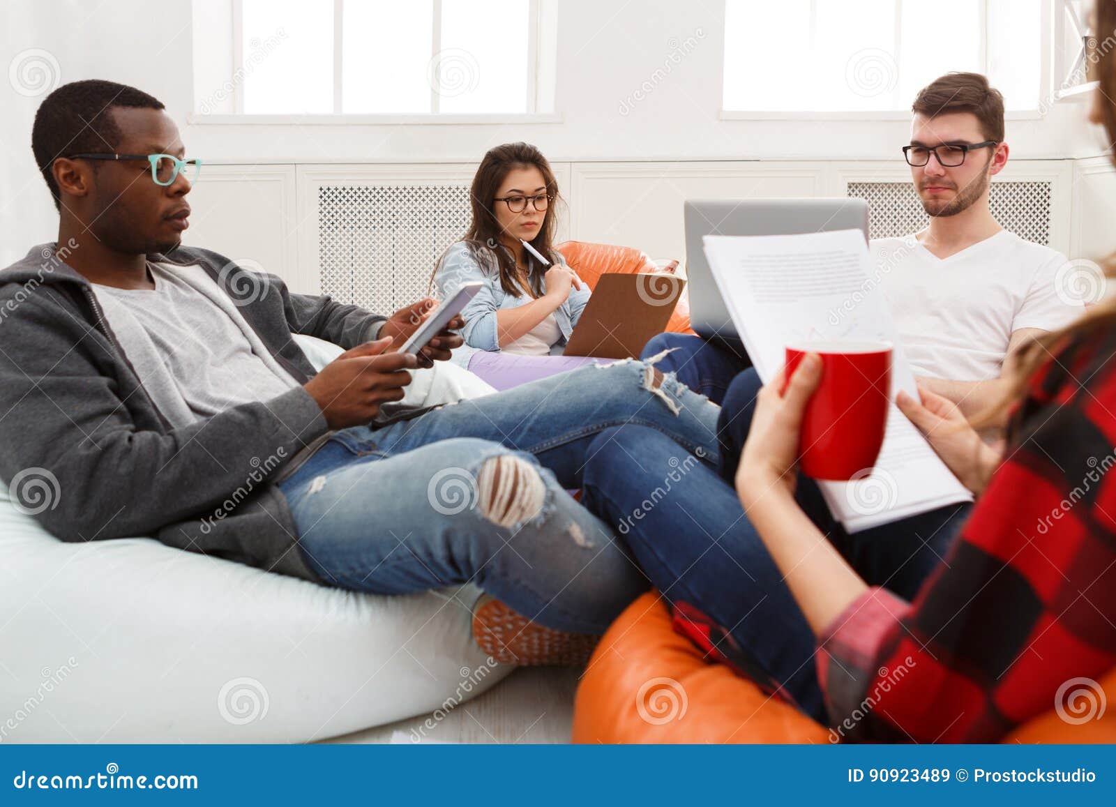 Group of Students Preparing for Upcoming Test Stock Image - Image of ...