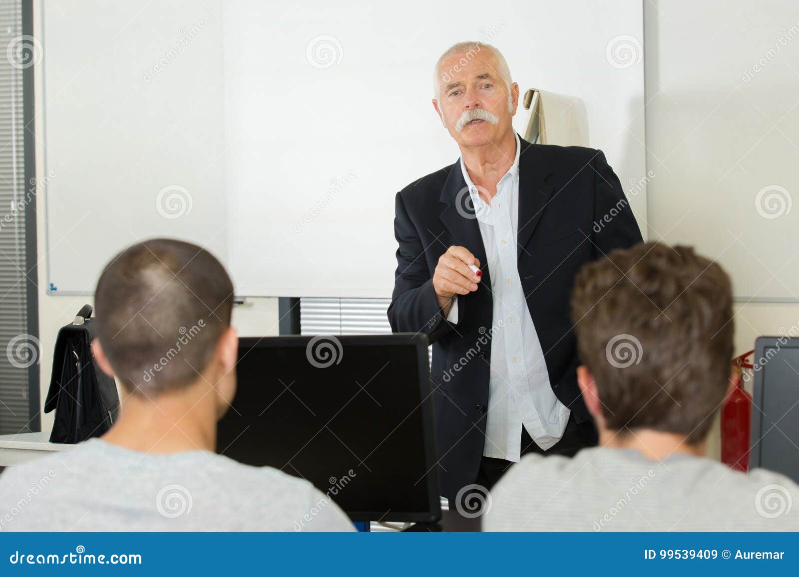 Group Students with Professor in Modern School Classroom Stock Image ...