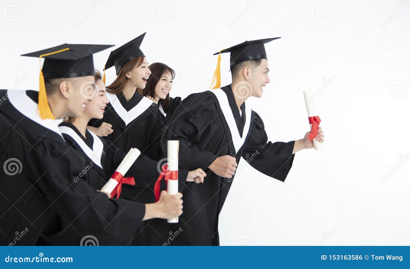 Students Running and Celebrating Graduation Stock Photo - Image of ...