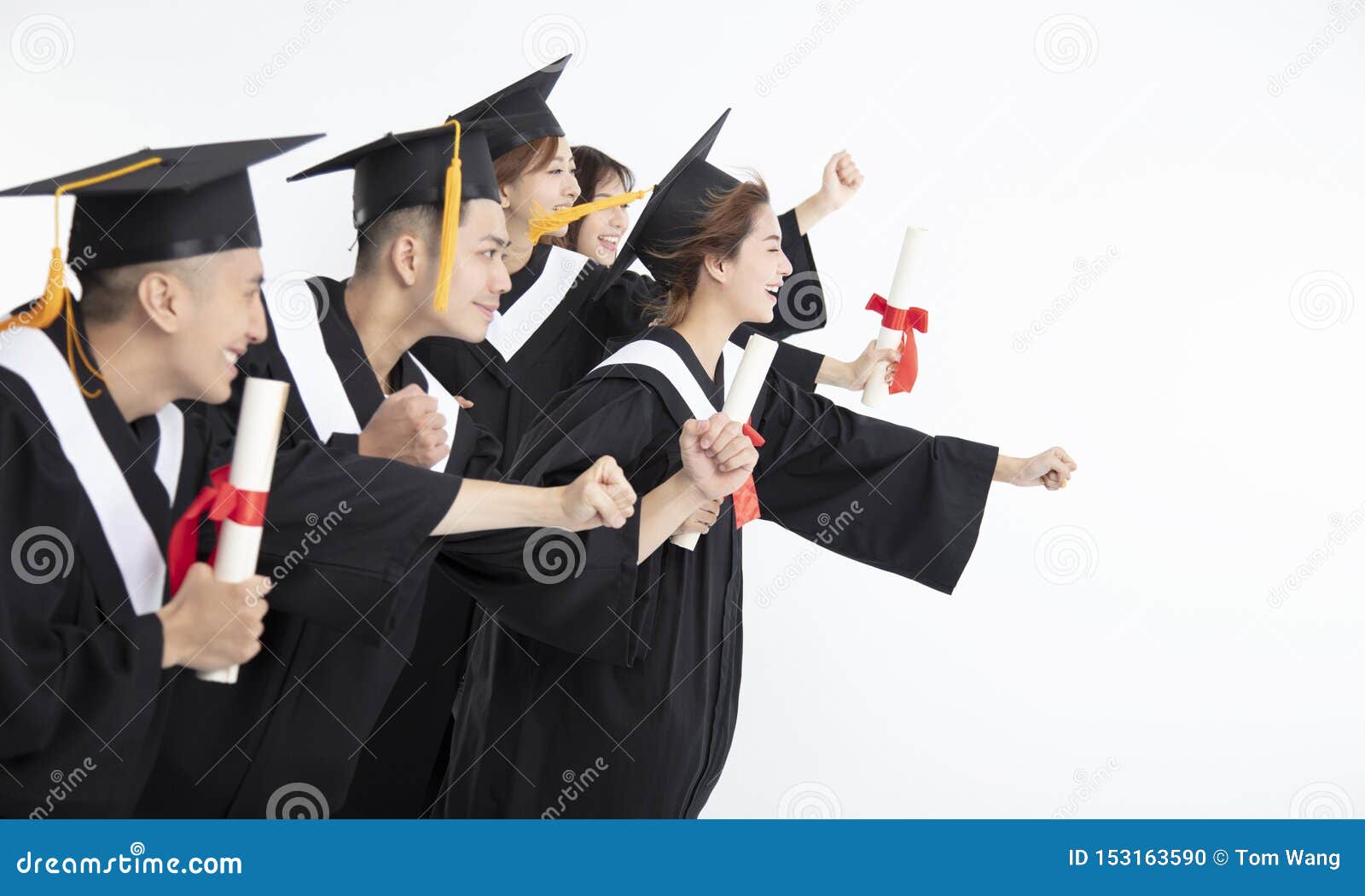 Students Running and Celebrating Graduation Stock Photo - Image of ...