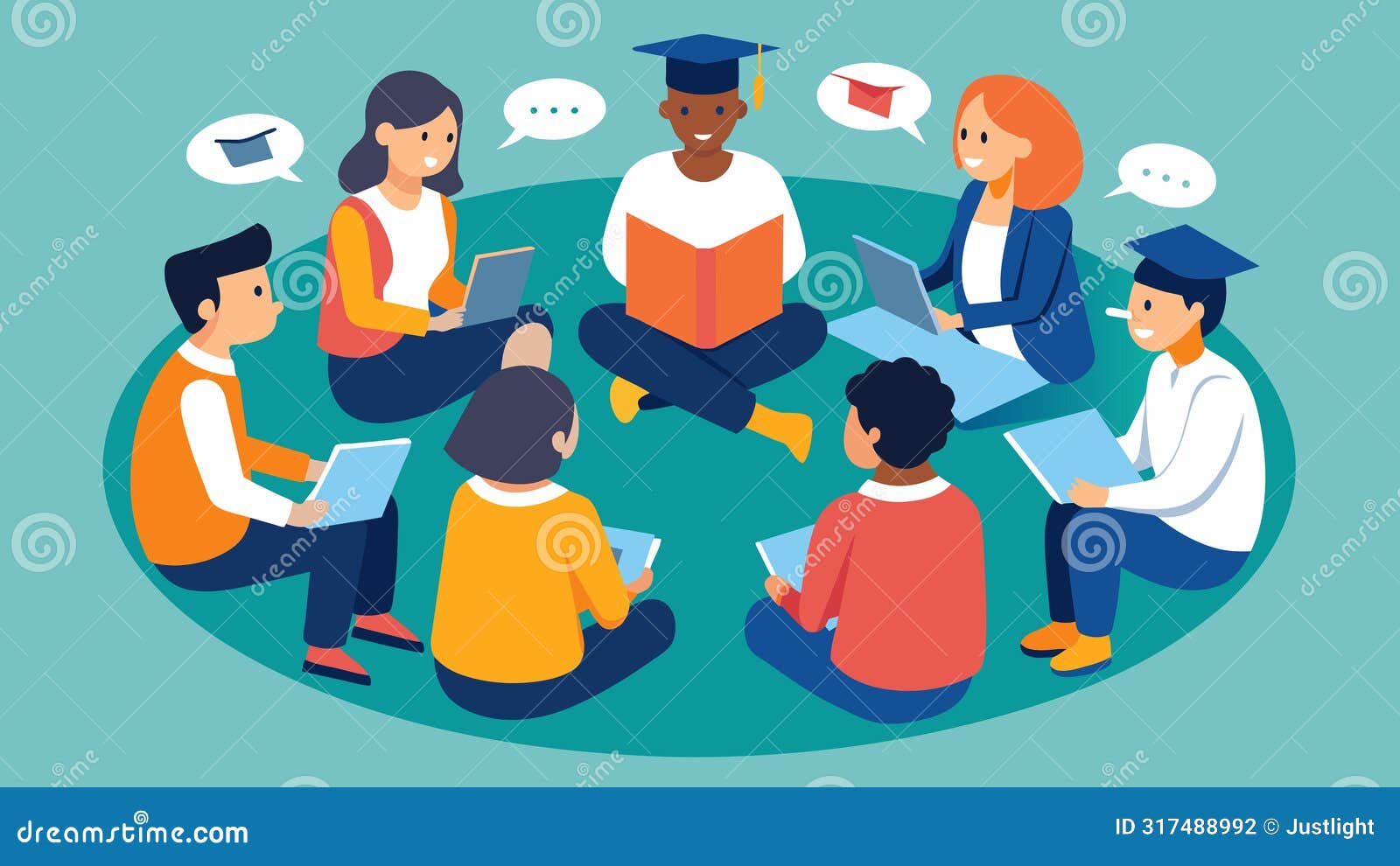 A Group of Students Sit in a Circle Each Passionately Sharing Their ...