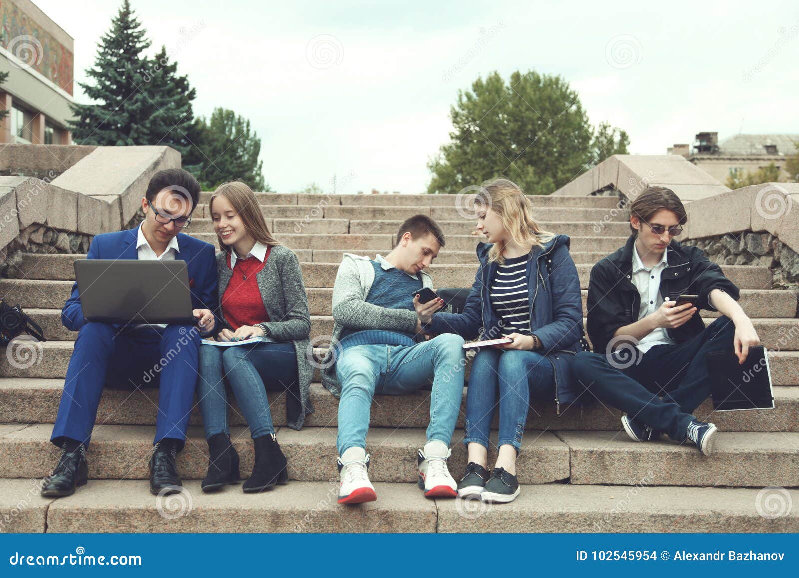 Students Prepare for Classes Stock Photo - Image of girl, laptop: 102545954