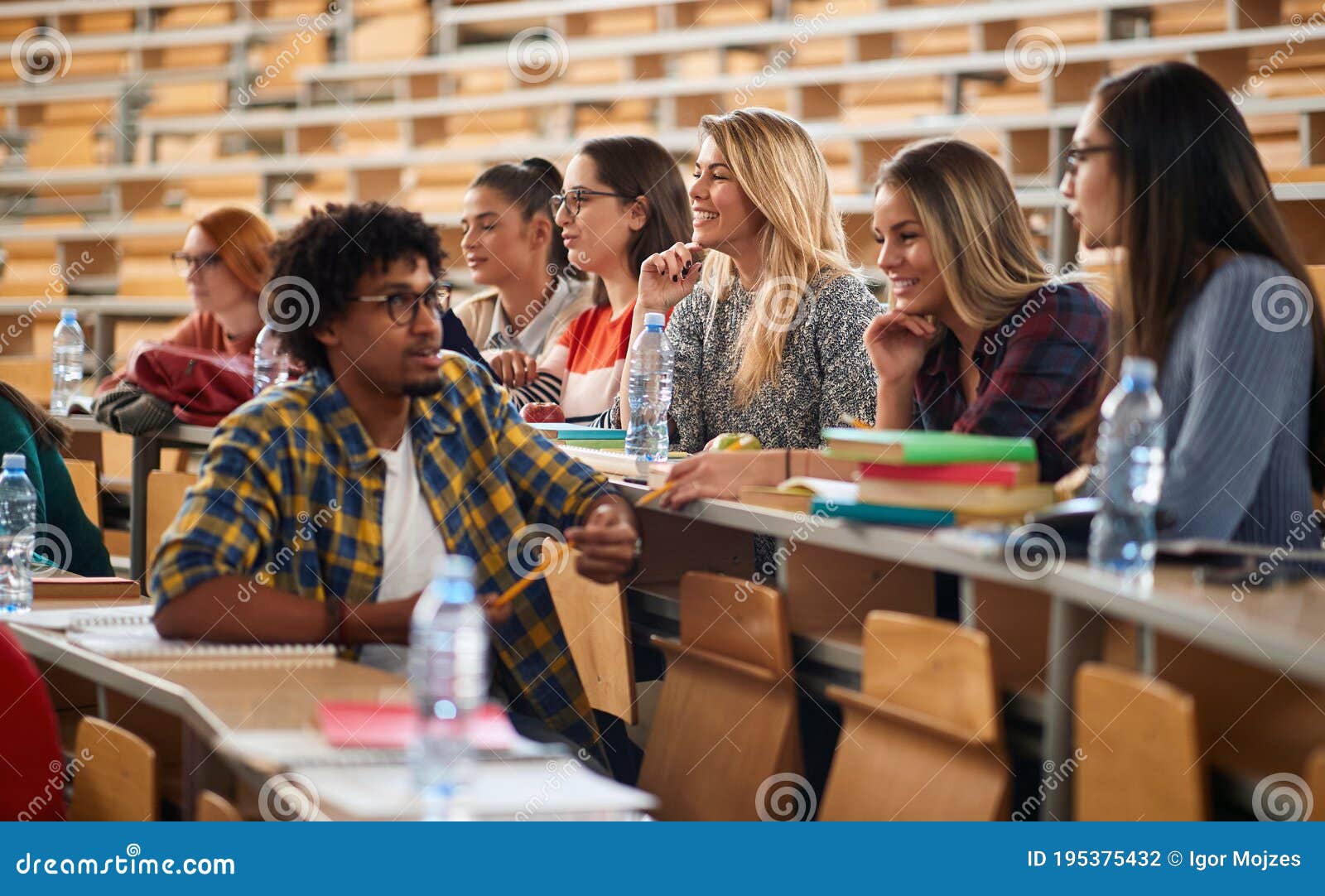 Group of Students Sitting in Amphitheater Stock Photo - Image of ...