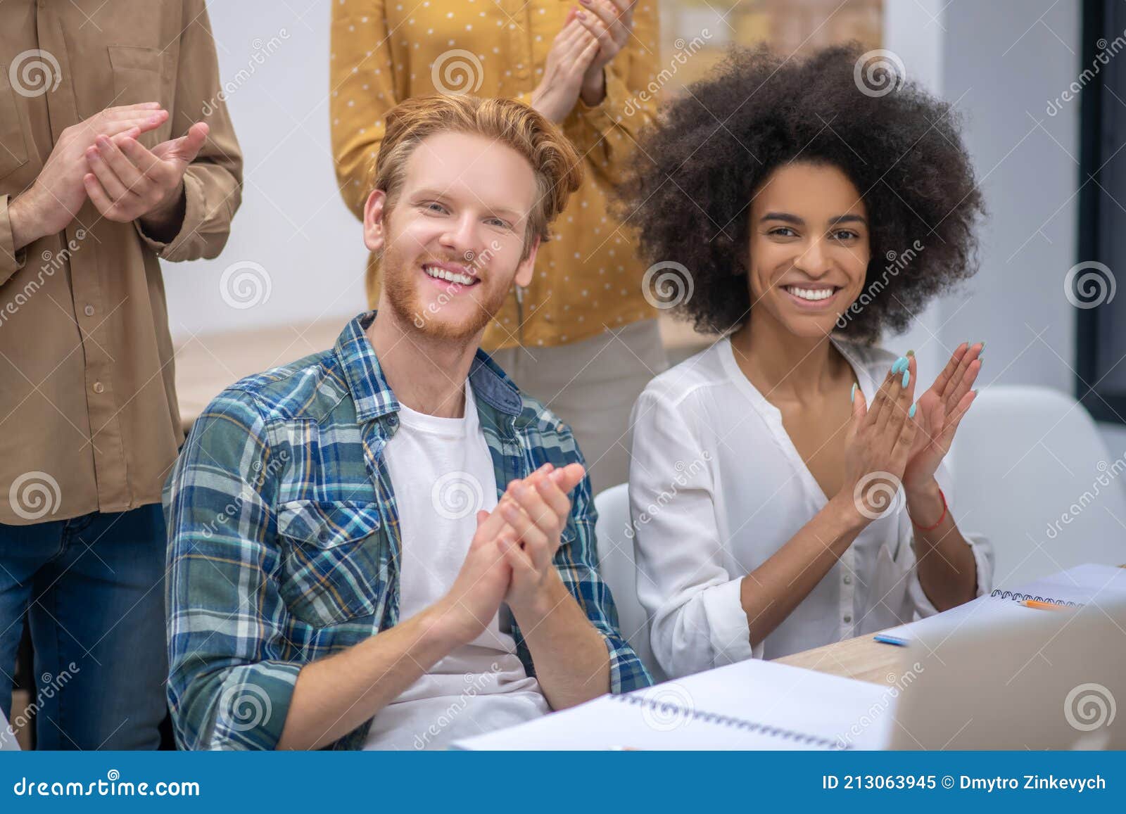 Group of Students Sitting in the Classroom and Looking Happy Stock ...