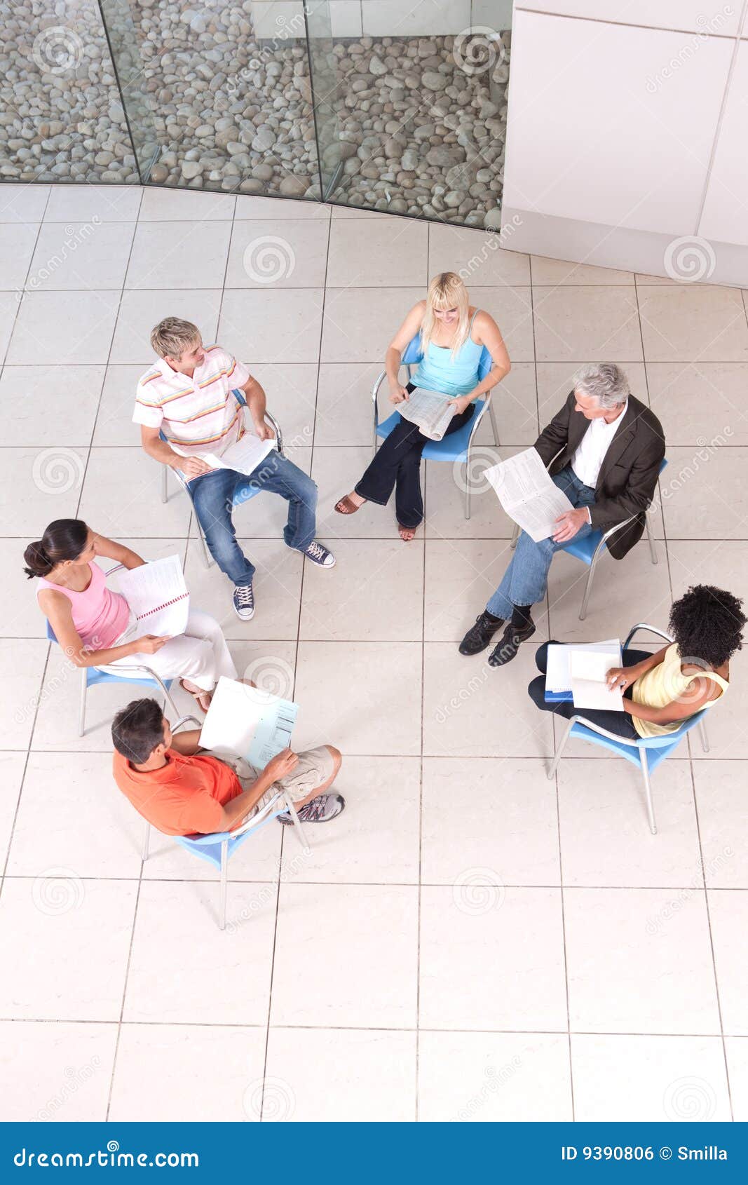 Group of Students Sitting Down with Lecturer Stock Photo - Image of ...