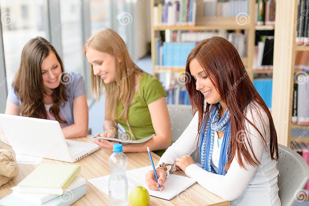 Group of Students Sitting at Study Room Stock Image - Image of room ...