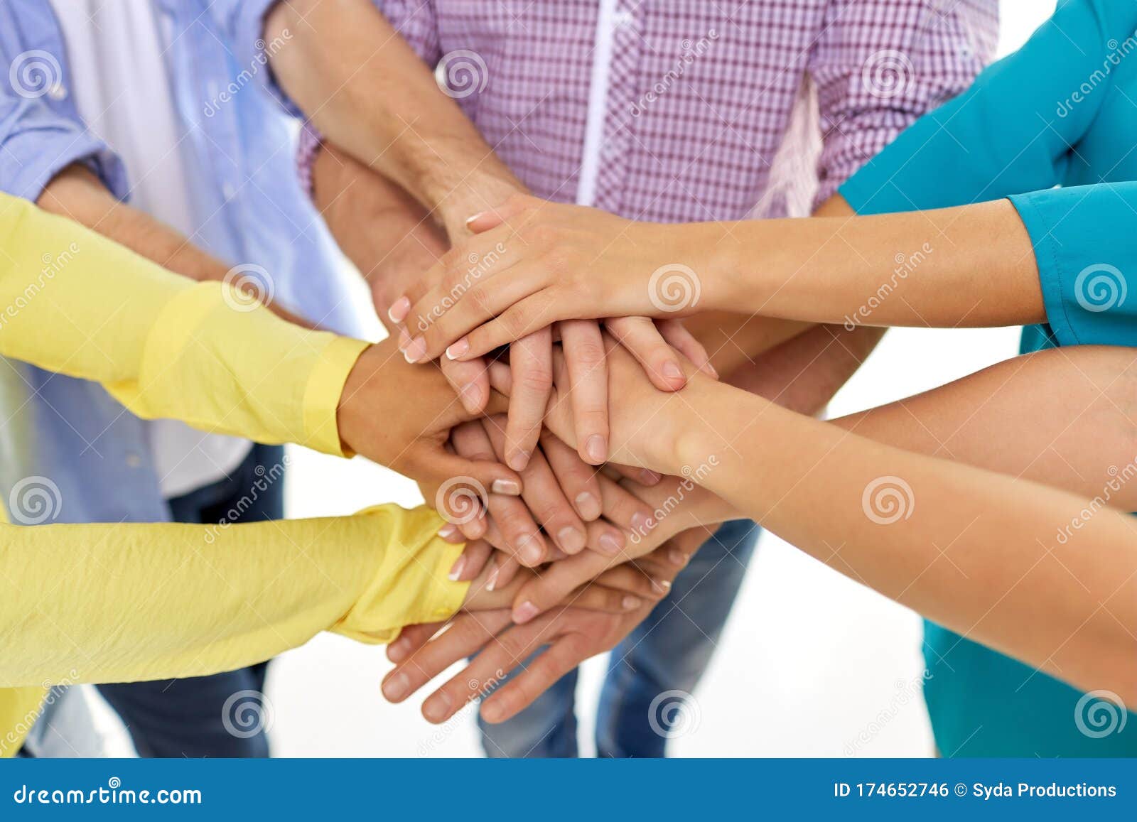 Group of Students Stacking Hands Stock Photo - Image of stack, group ...