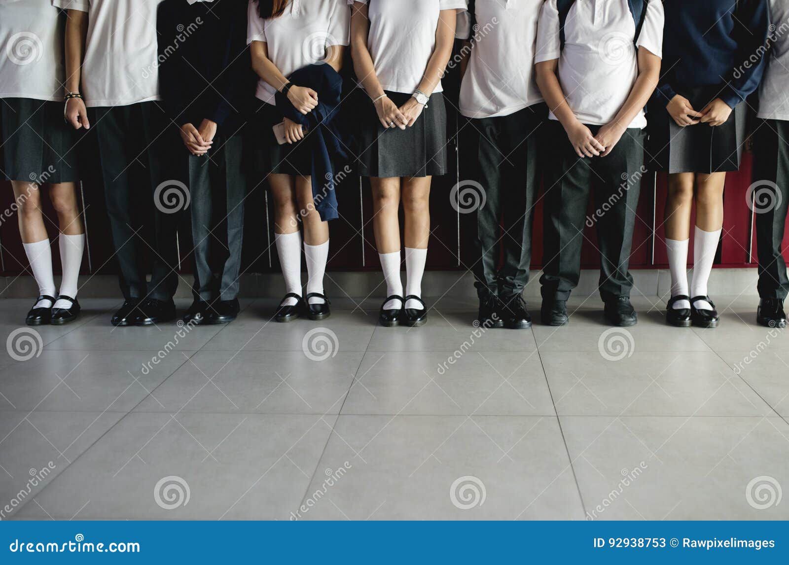 Group of Students Standing in the Row Stock Image - Image of school ...