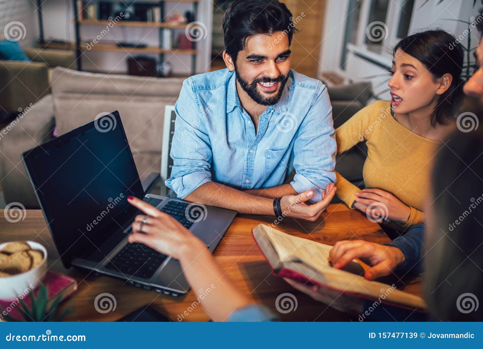 Students Study at Home. Learning and Preparing for University Exam ...