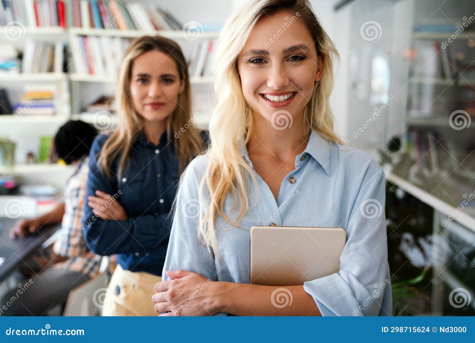 Group of Students Study at Library. Learning and Preparing for ...