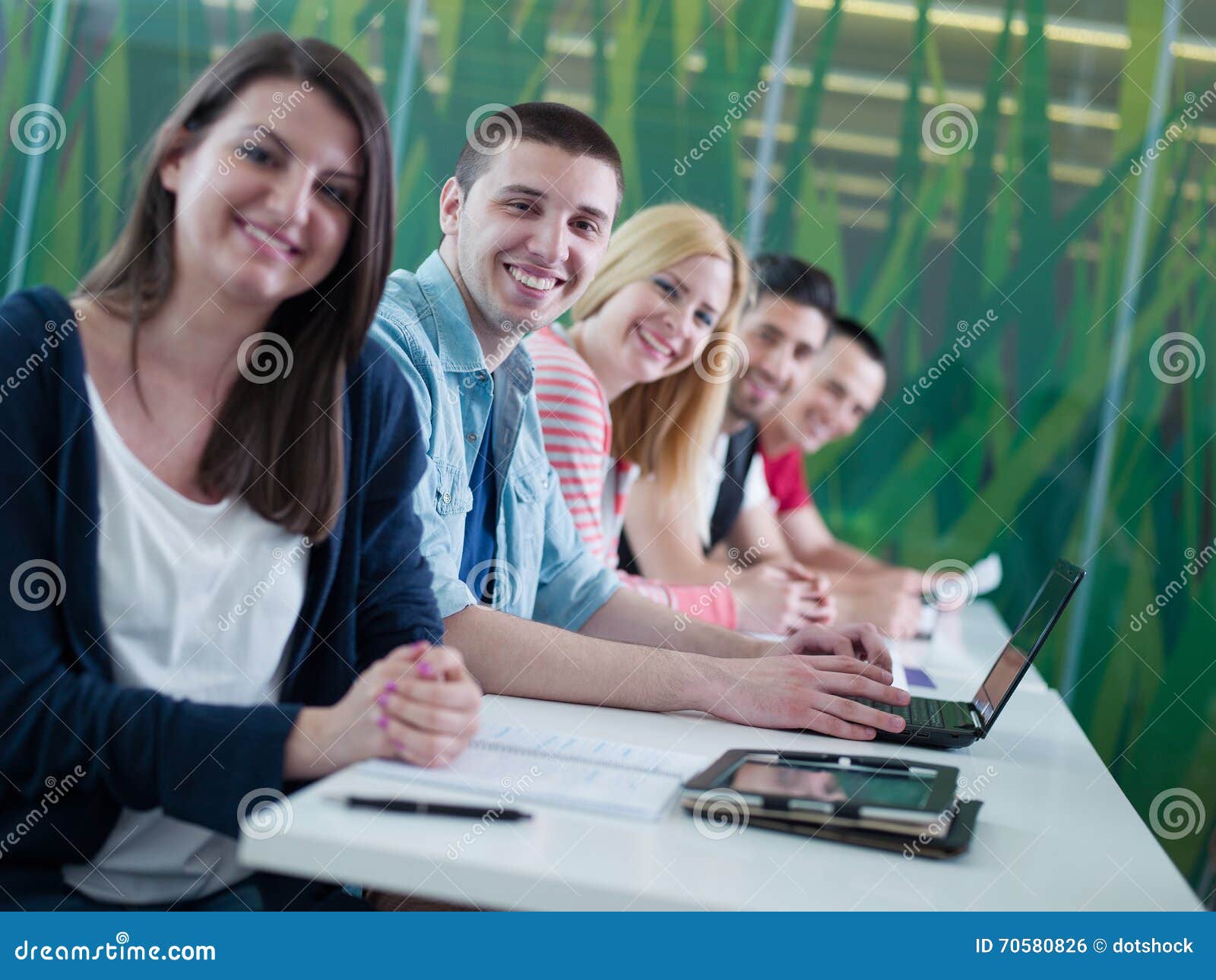 Group of Students Study Together in Classroom Stock Photo - Image of ...