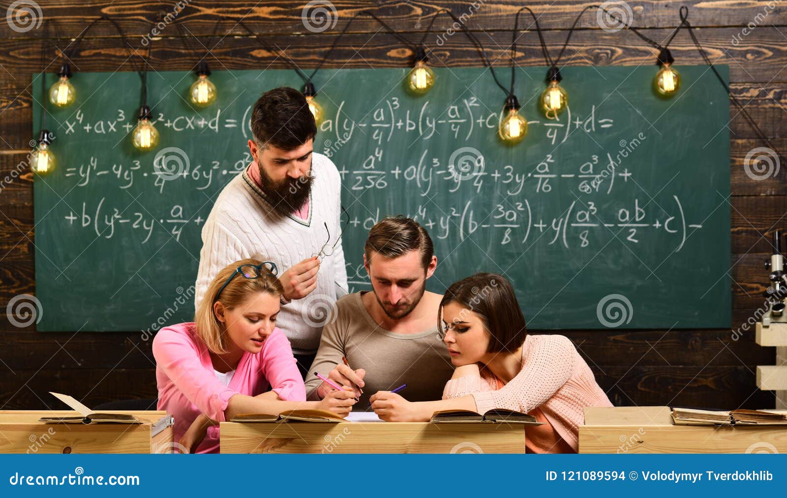 Group of Students Study at University. Group Courses Education. Group ...