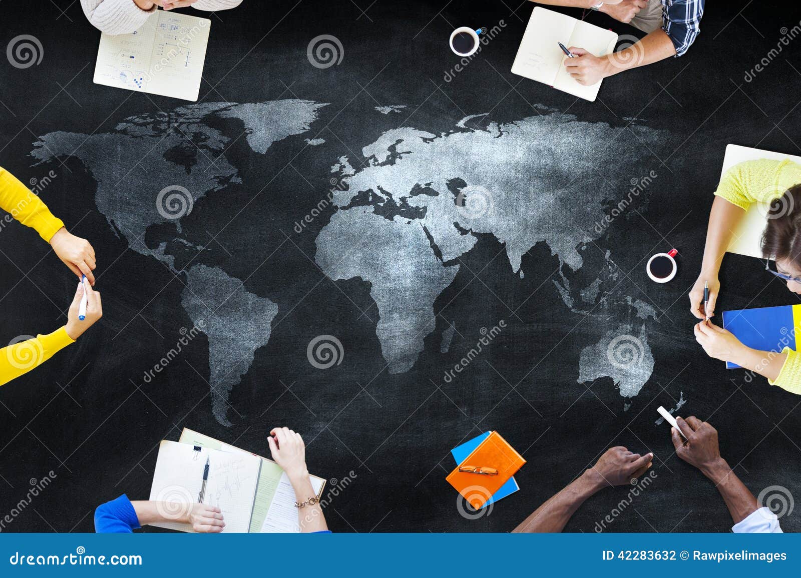 Group of Students Studying about Global Issues Stock Illustration ...