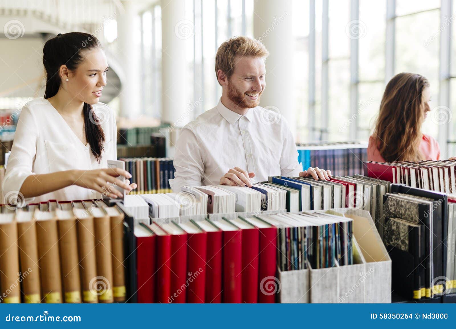 Group of Students Studying in Library Stock Photo - Image of read, girl ...