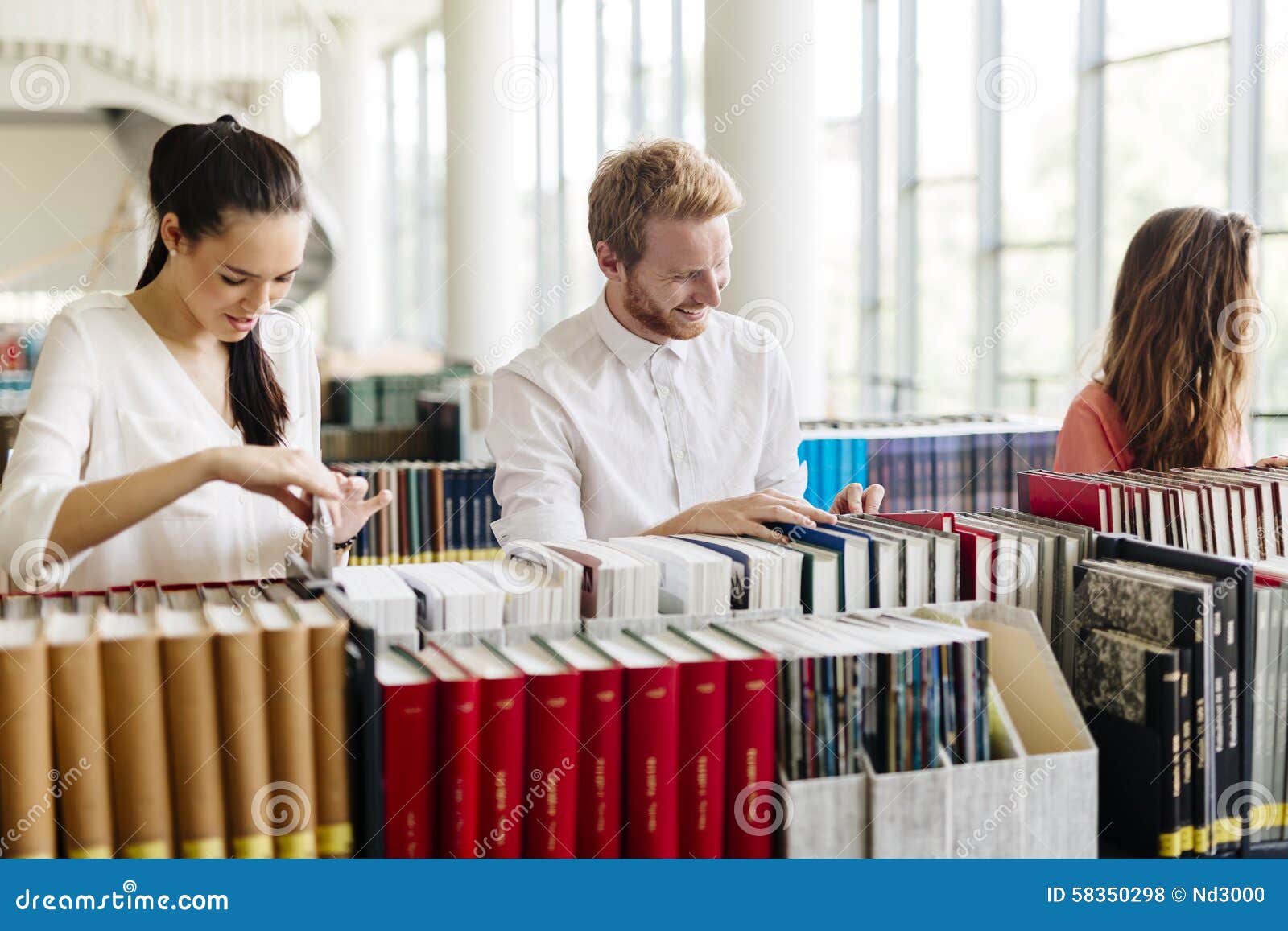 Group of Students Studying in Library Stock Photo - Image of reading ...