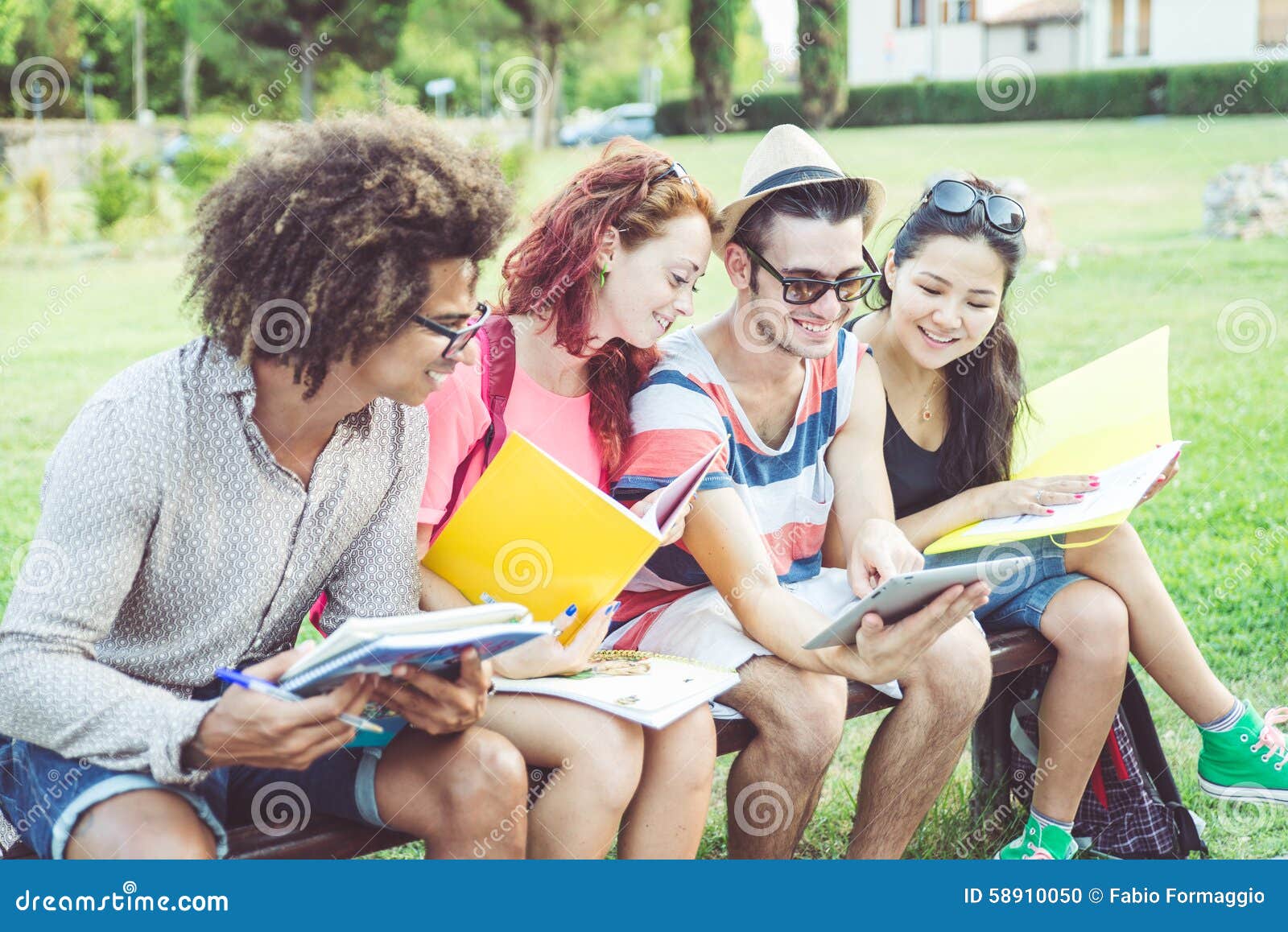 Group of Students Studying at the Park Stock Photo - Image of lifestyle ...