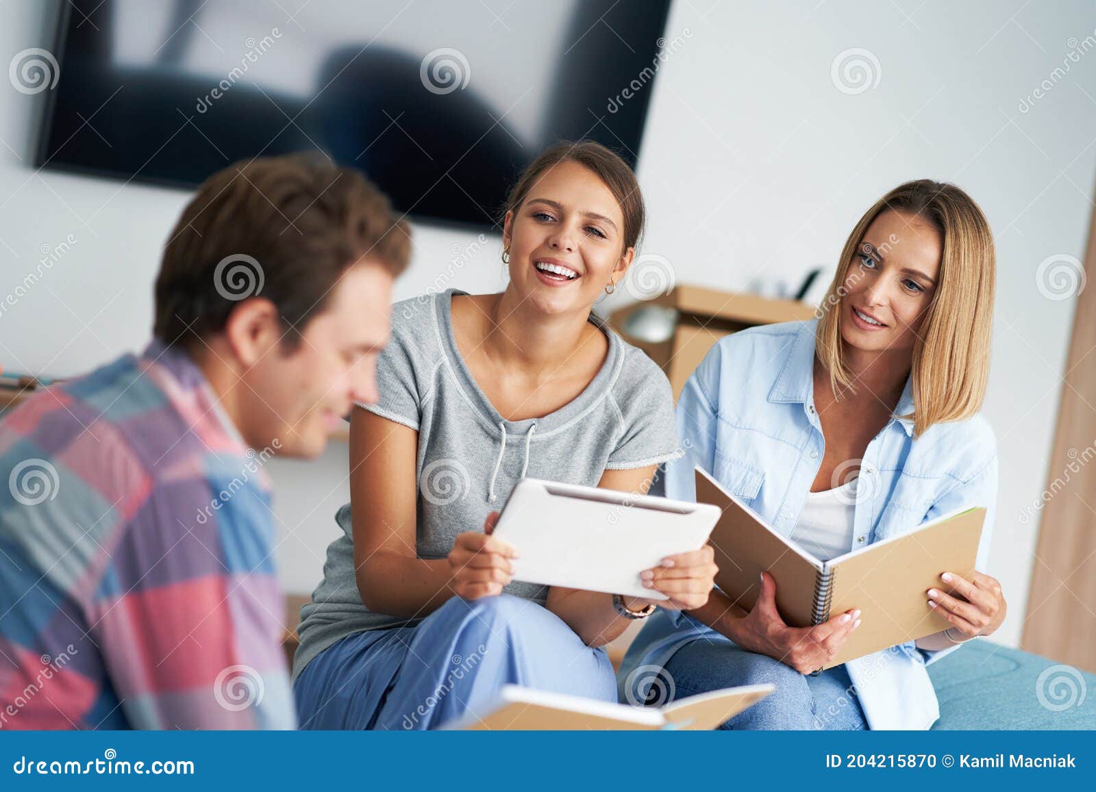 Group of Students Studying Together in the Campus Stock Photo - Image ...