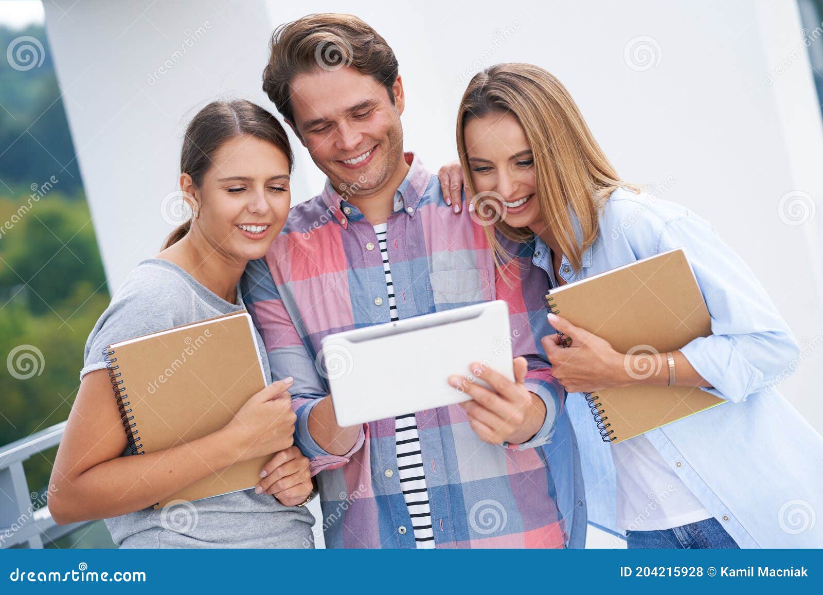 Group of Students Studying Together in the Campus Stock Photo - Image ...