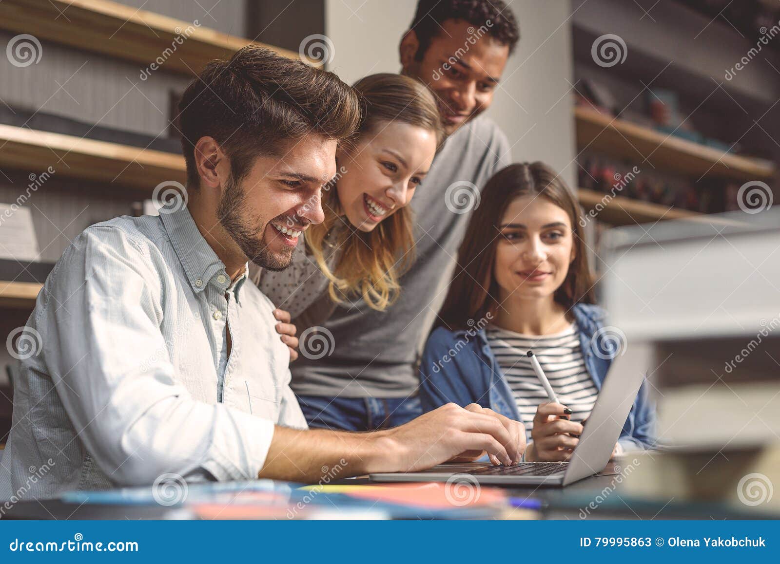 Group of Students Studying Together Stock Image - Image of portrait ...