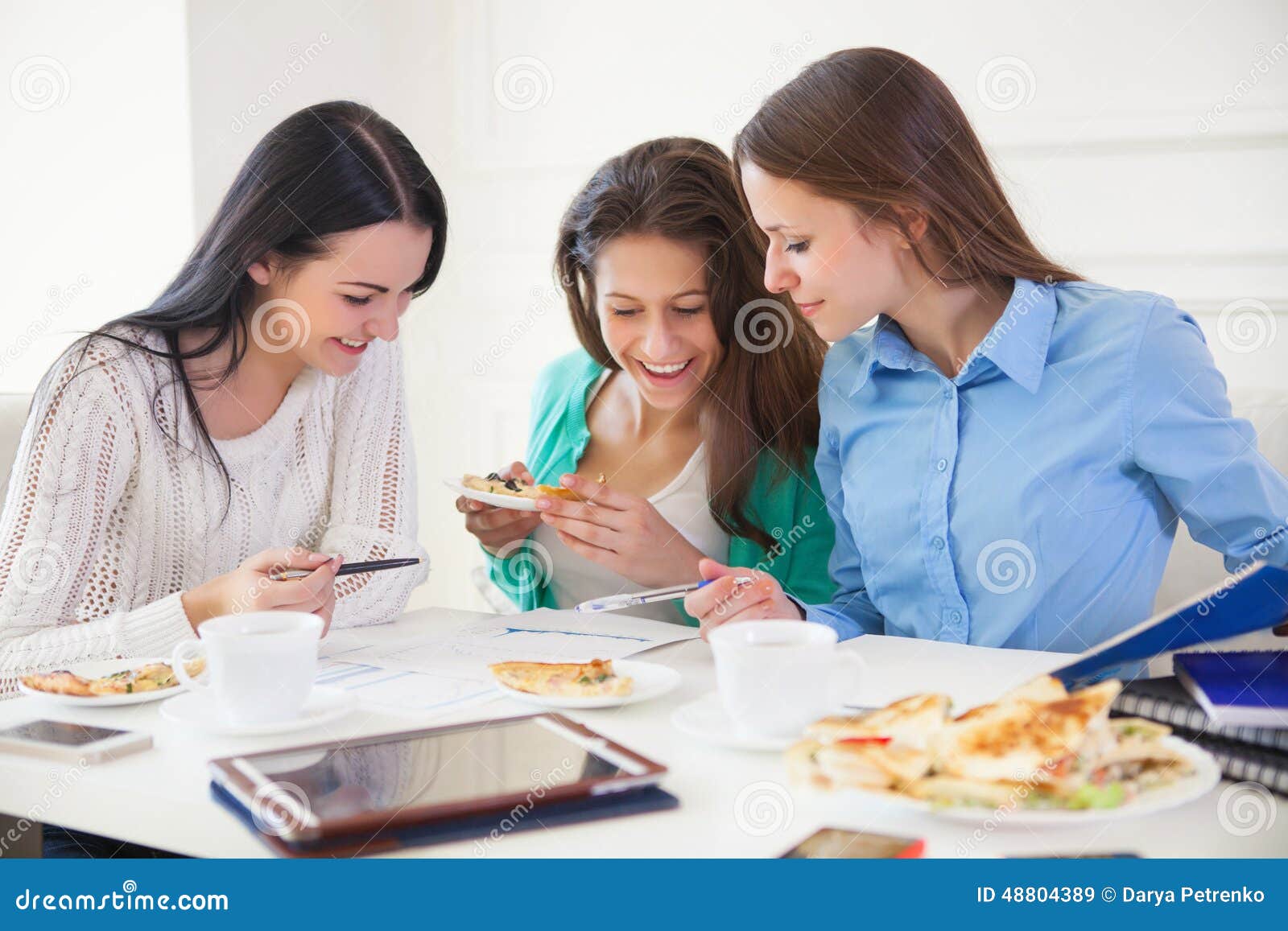 Group of Students Studying Together at Home Stock Image - Image of ...