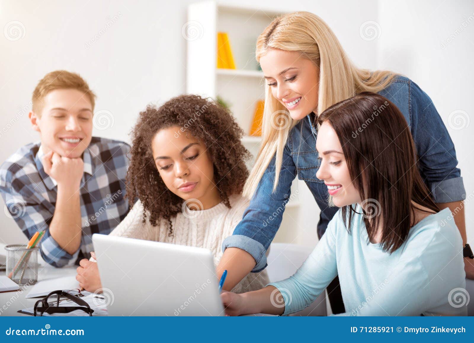 Group of Students Studying Together Stock Image - Image of classroom ...
