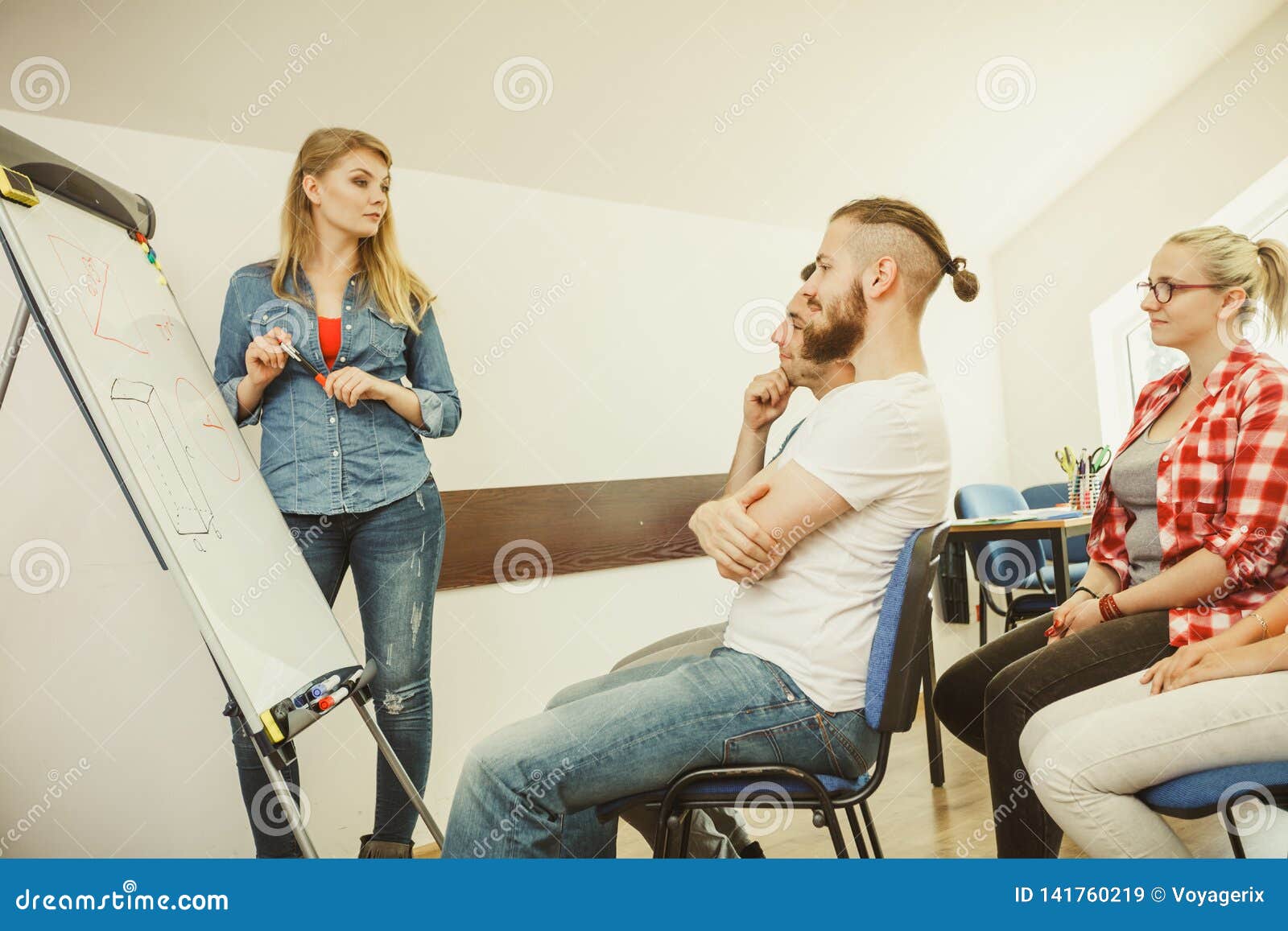 Teacher Teaching Mathematics To College Students Stock Image - Image of ...