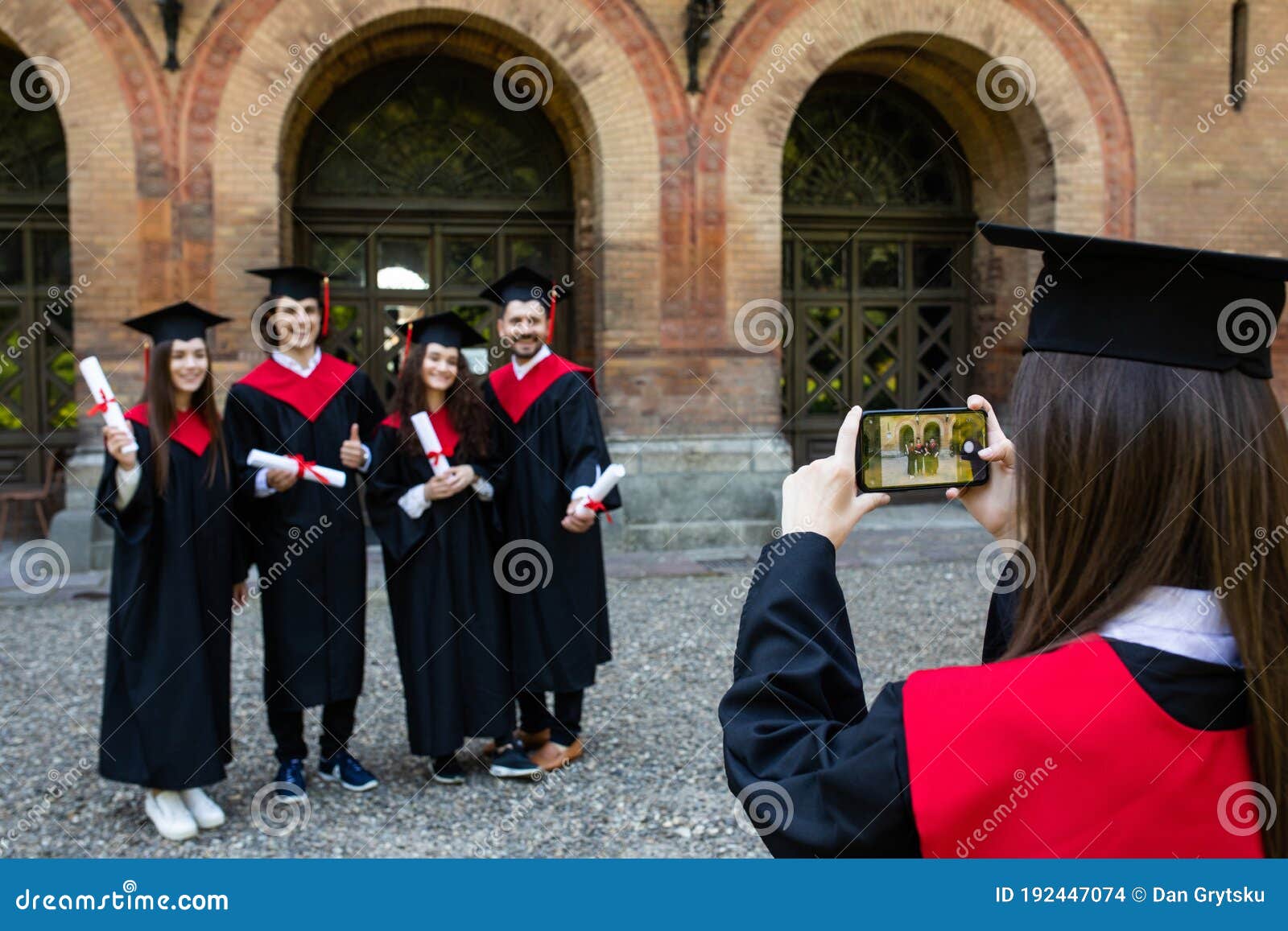 Group of Students Taking a Picture in Their Graduation at University ...