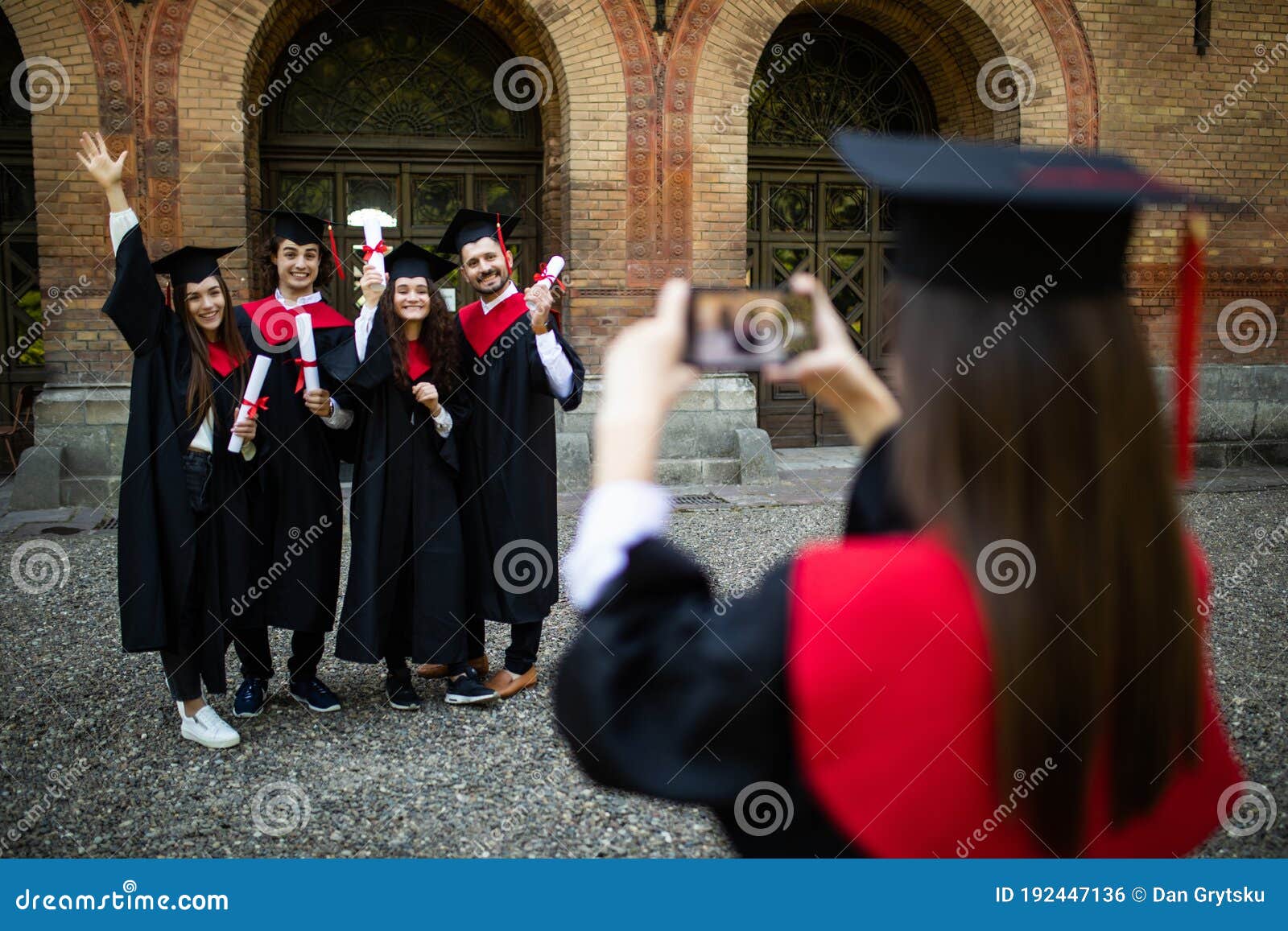 Group of Students Taking a Picture in Their Graduation at University ...