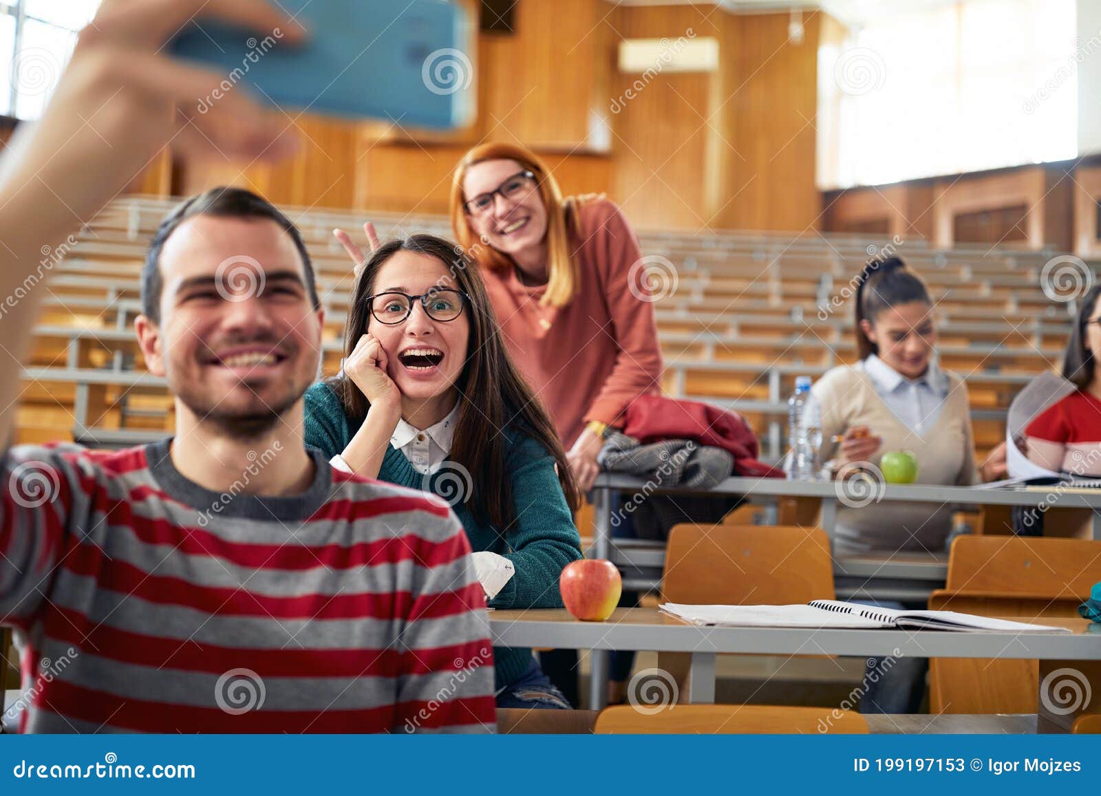 Group of Students Taking Selfie at the Lecture Break Stock Image ...