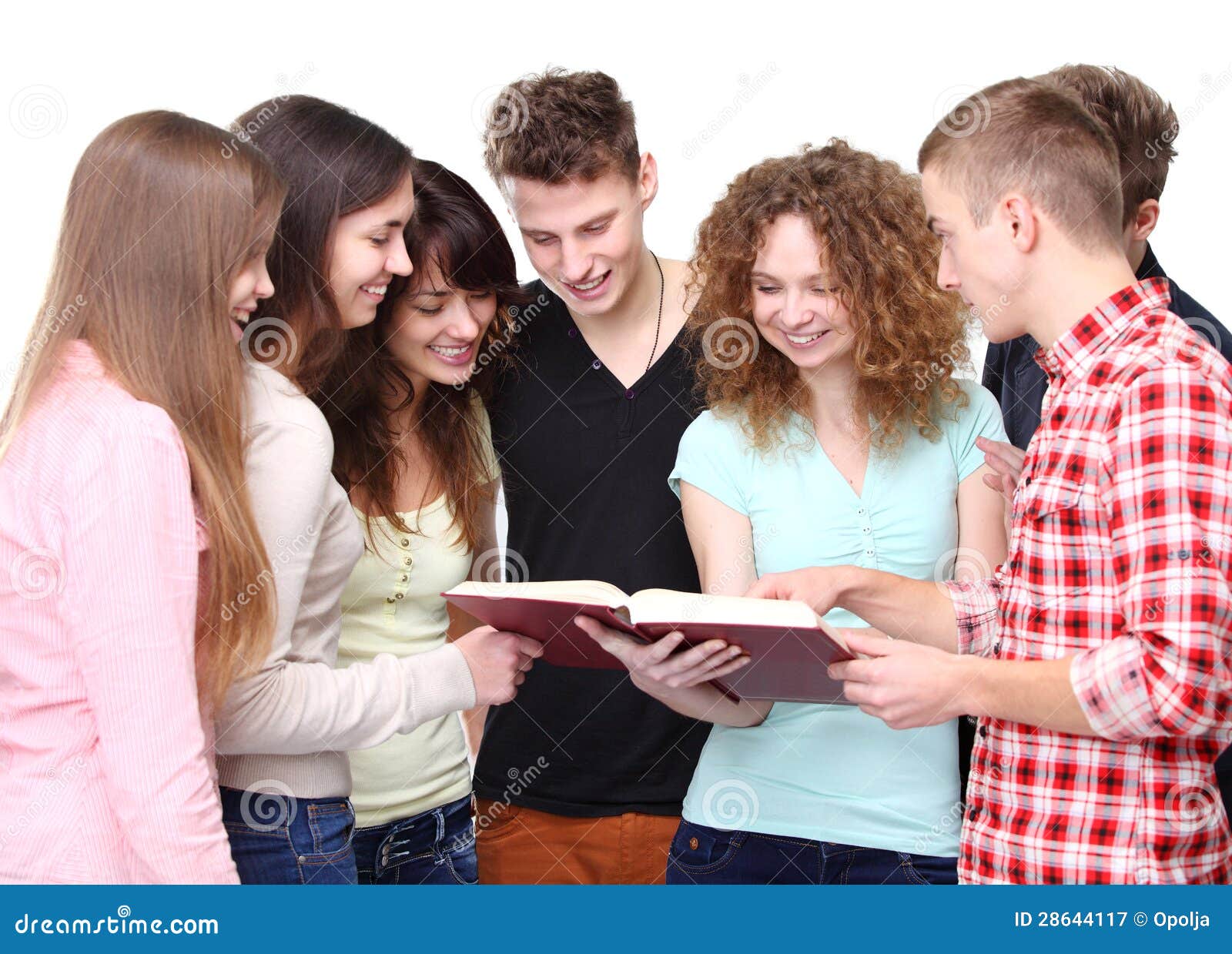Group of Students Talking and Holding Notebook Stock Image - Image of ...
