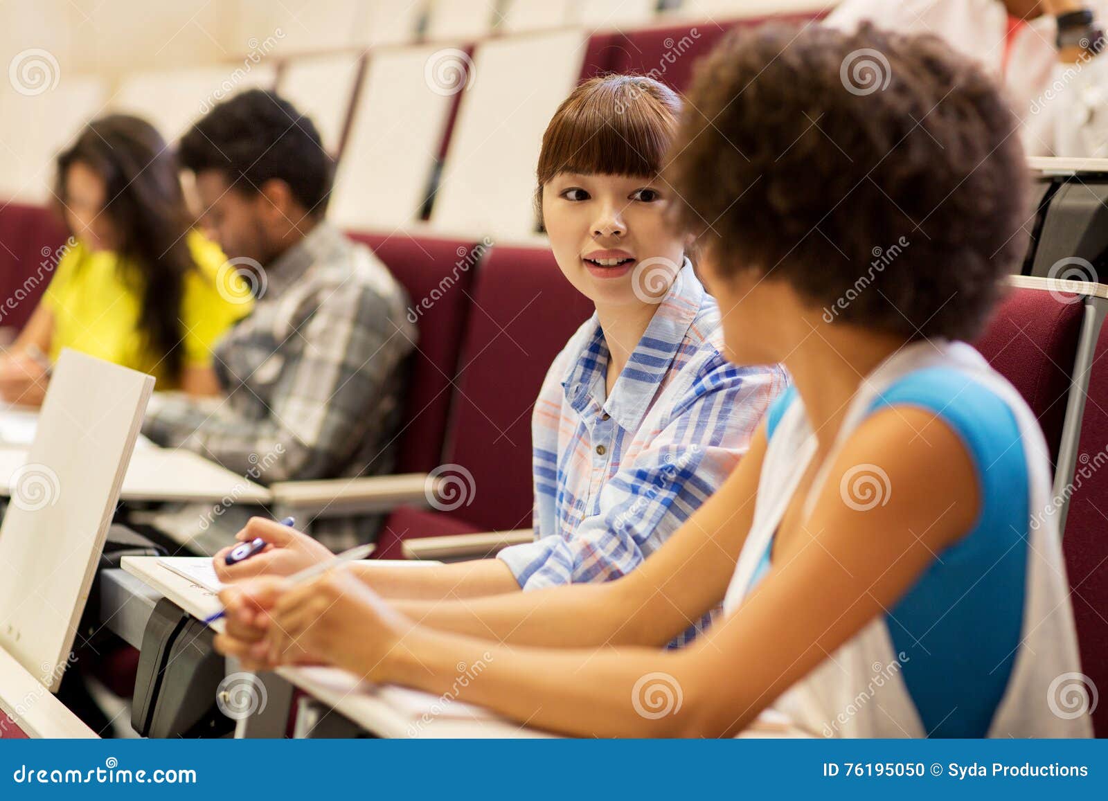 Group of Students Talking in Lecture Hall Stock Photo - Image of learn ...