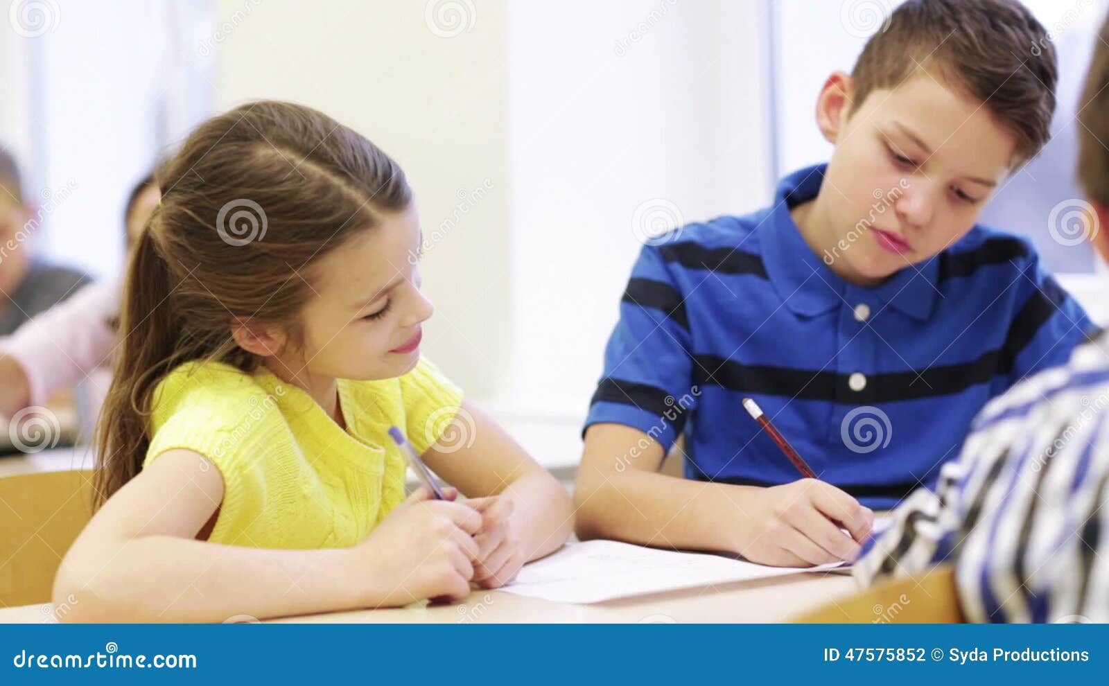 Two Elementary Students Talking