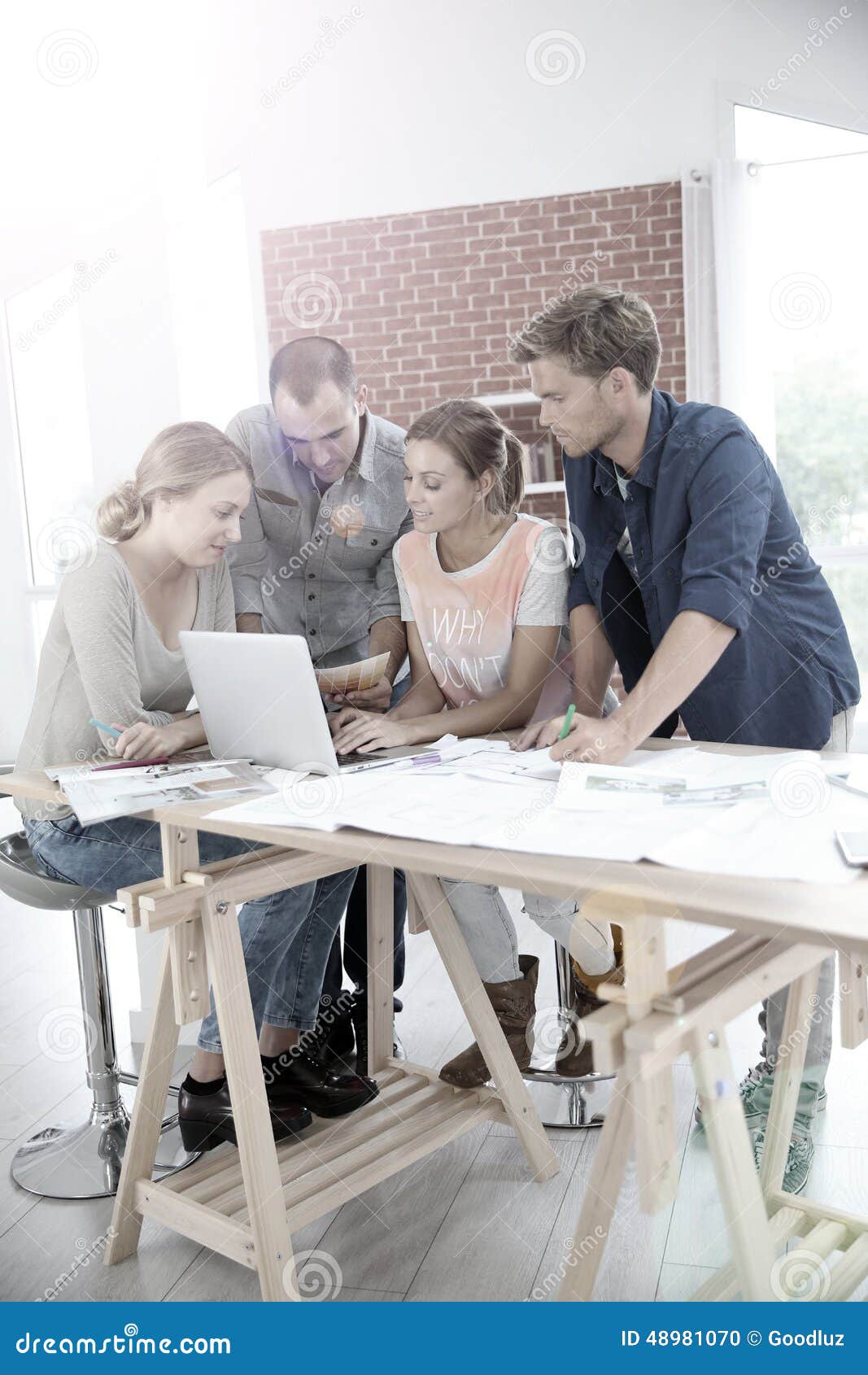 Group of Students in Teamwork Stock Photo - Image of interior, loft ...