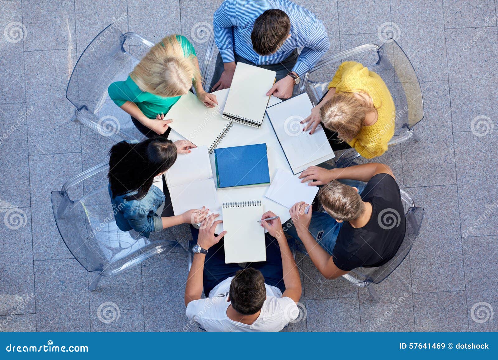 Group of students top view stock image. Image of discussion - 57641469